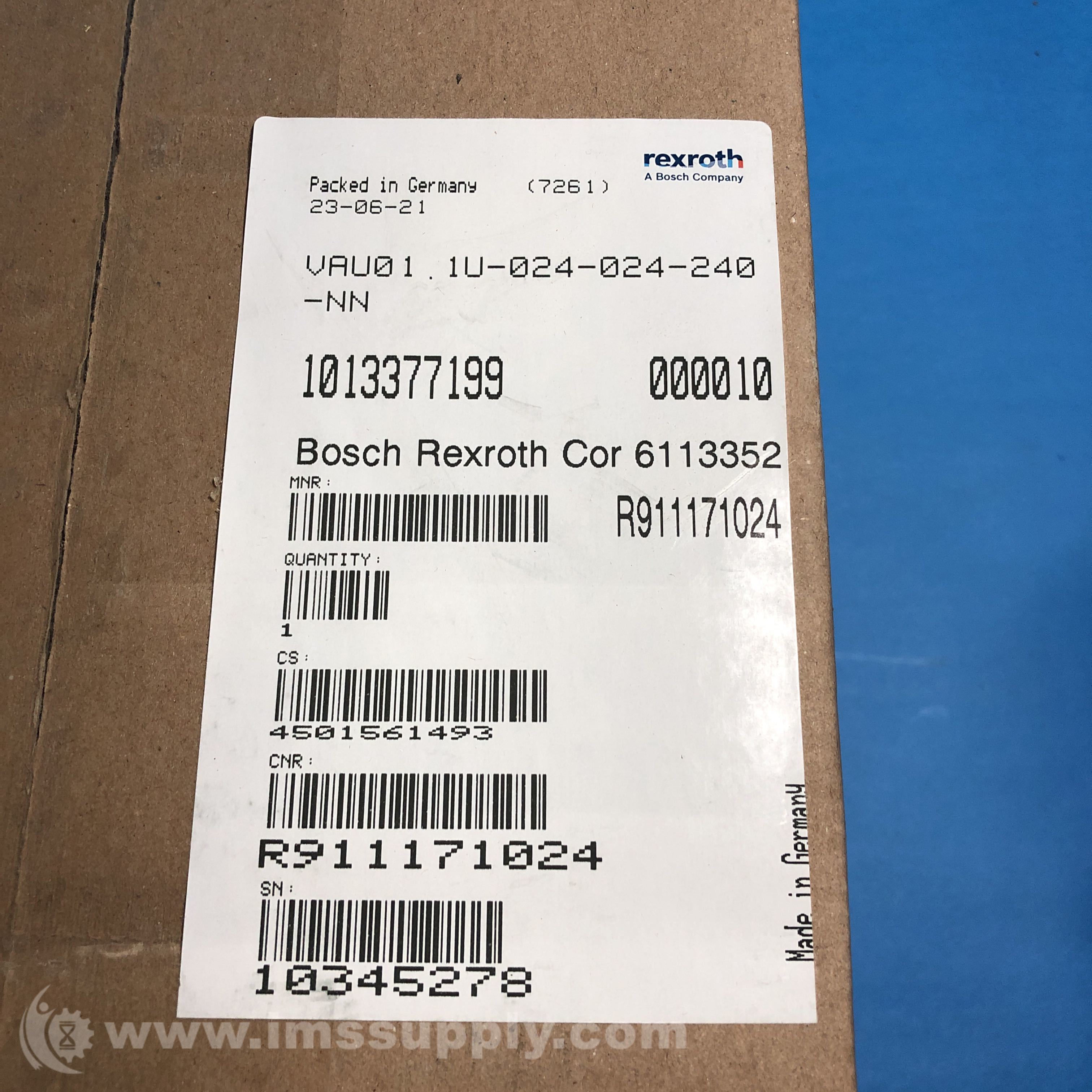 Rexroth R911171024 Power Supply, 24 VDC - IMS Supply
