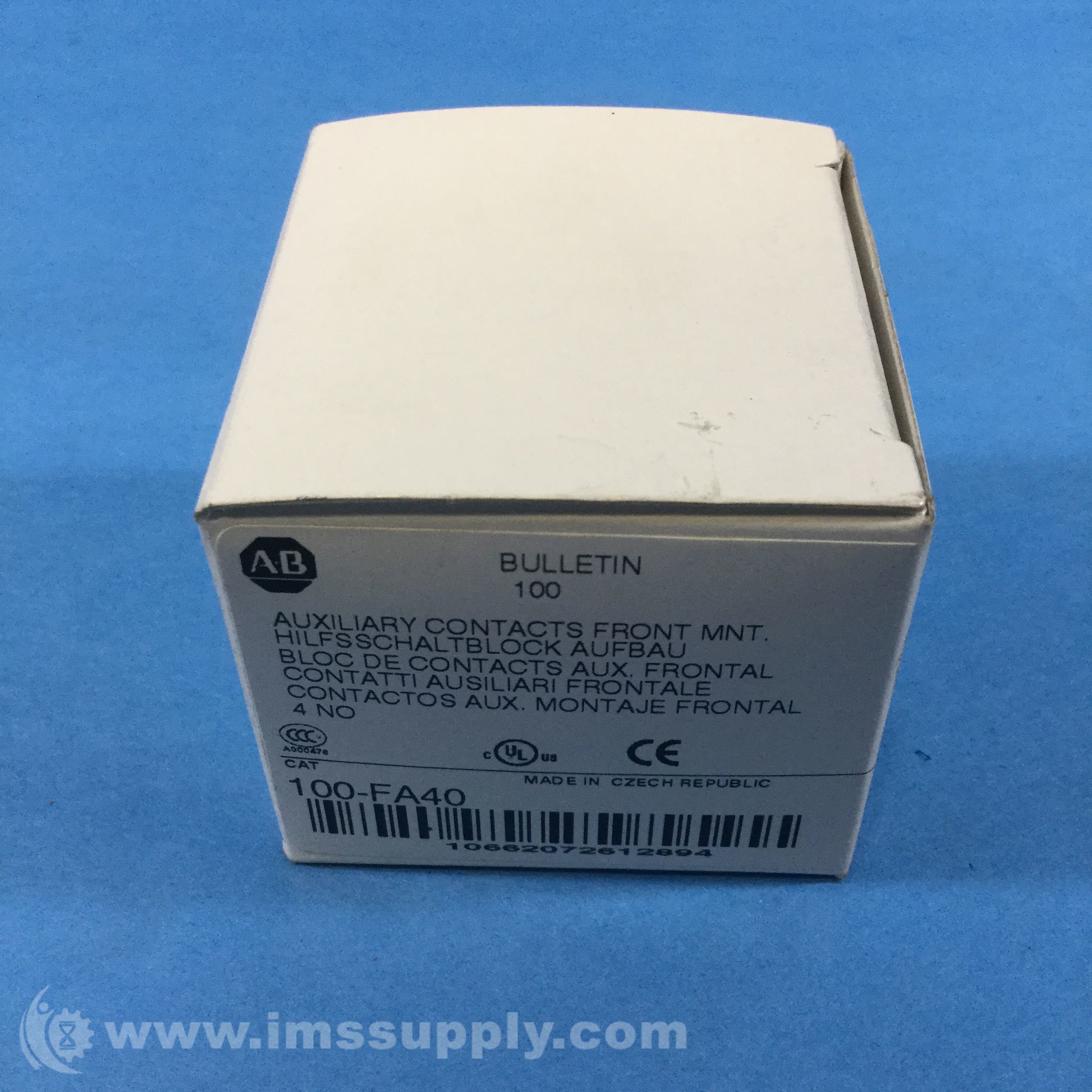 Allen Bradley 100-FA40 Auxiliary Contact Block, Front Mounting - IMS Supply