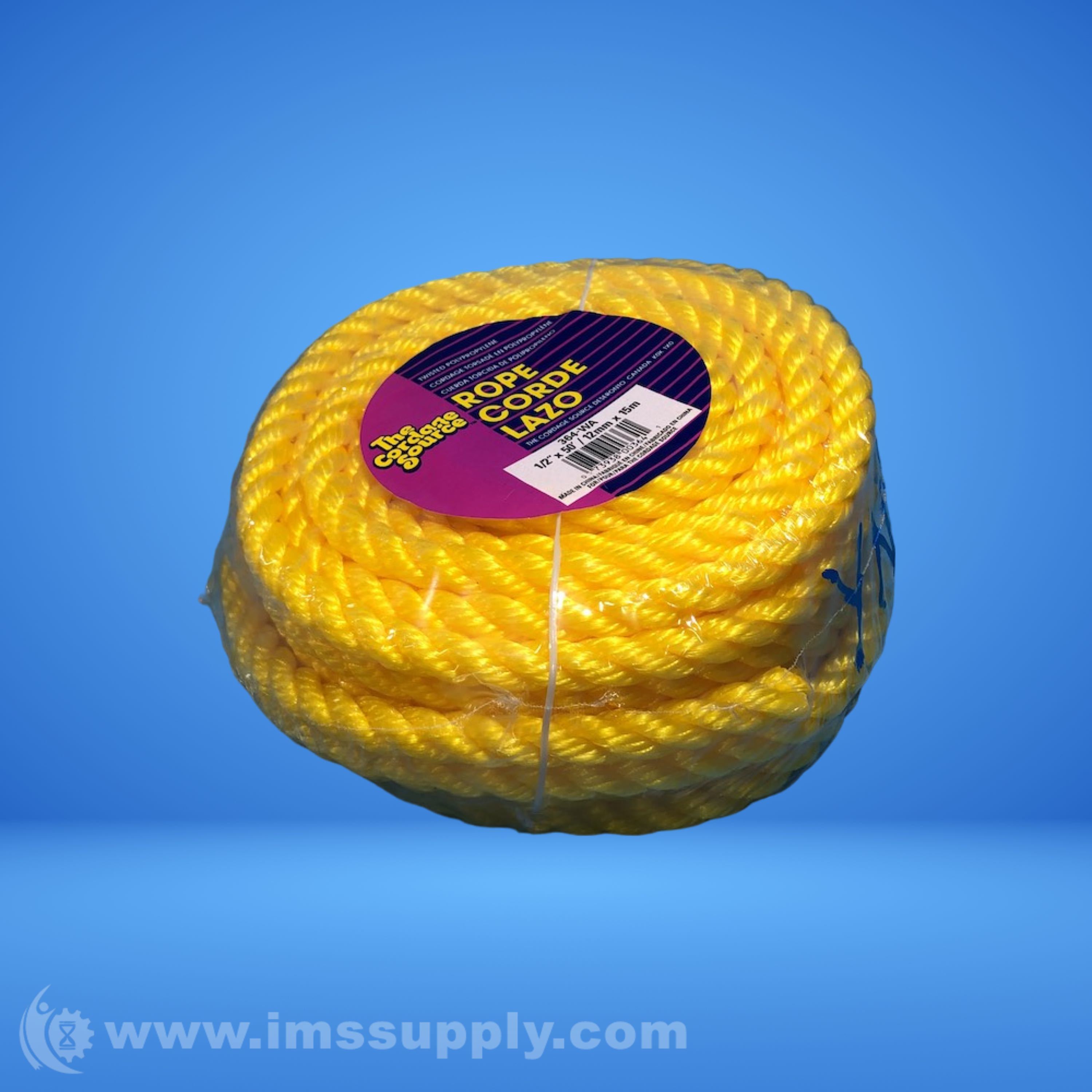 The Cordage Source 364-WA Twisted Polypropylene Rope - IMS Supply
