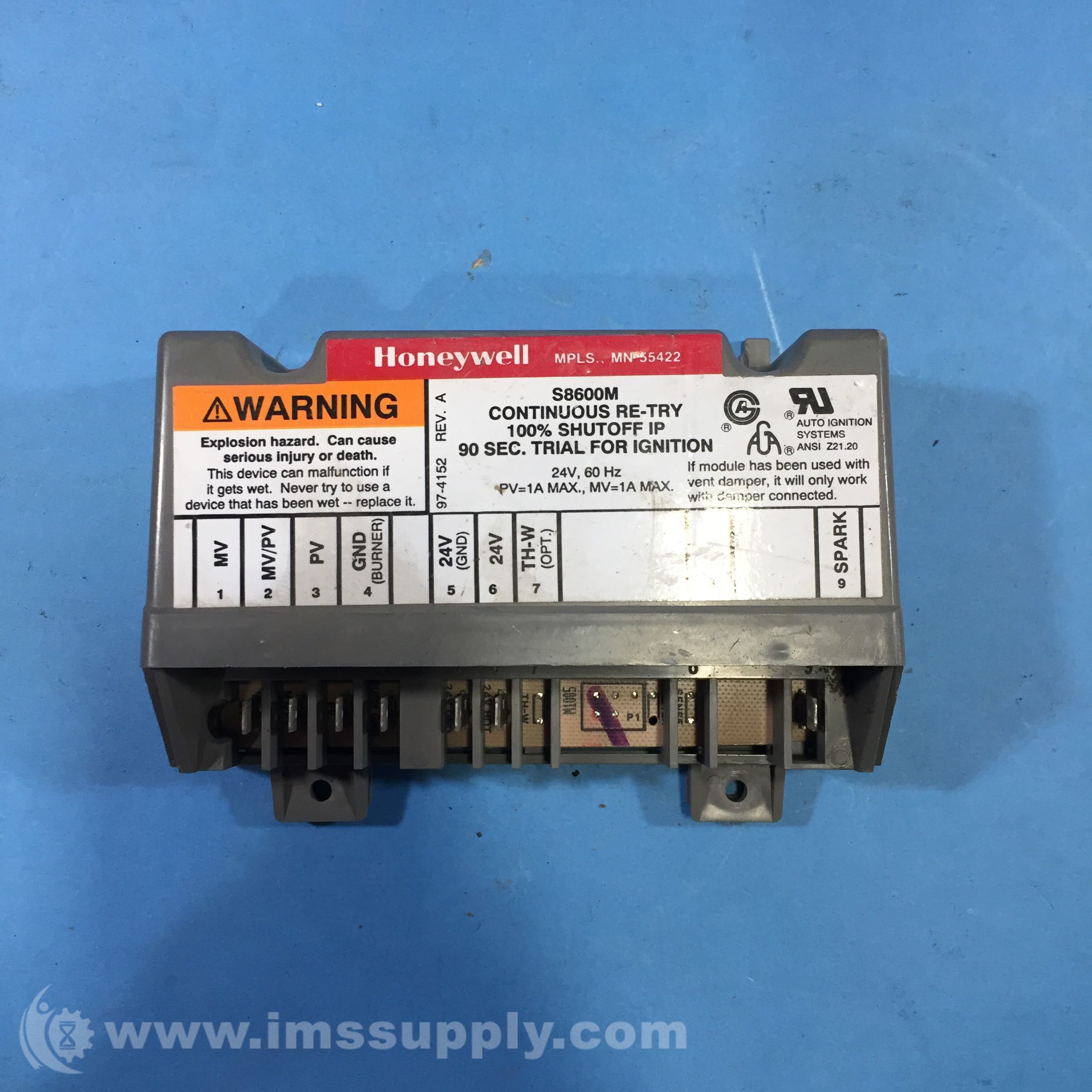 Honeywell S8600M Furnace Ignition Control Module - IMS Supply