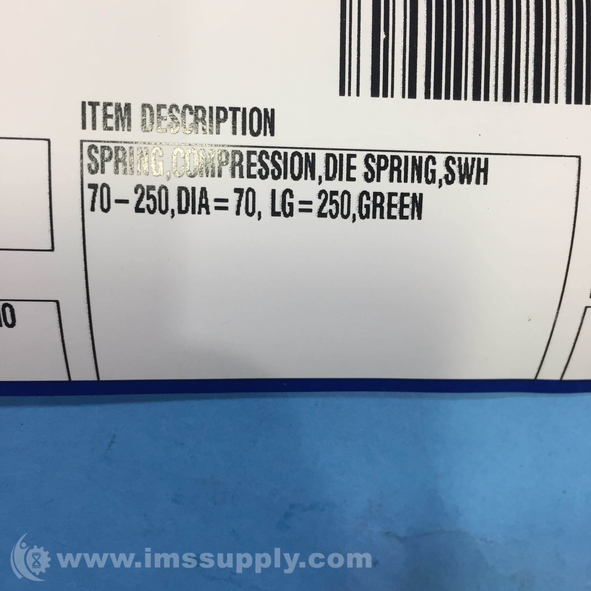 Misumi SWH70-250 Heavy Load Coil Spring - IMS Supply