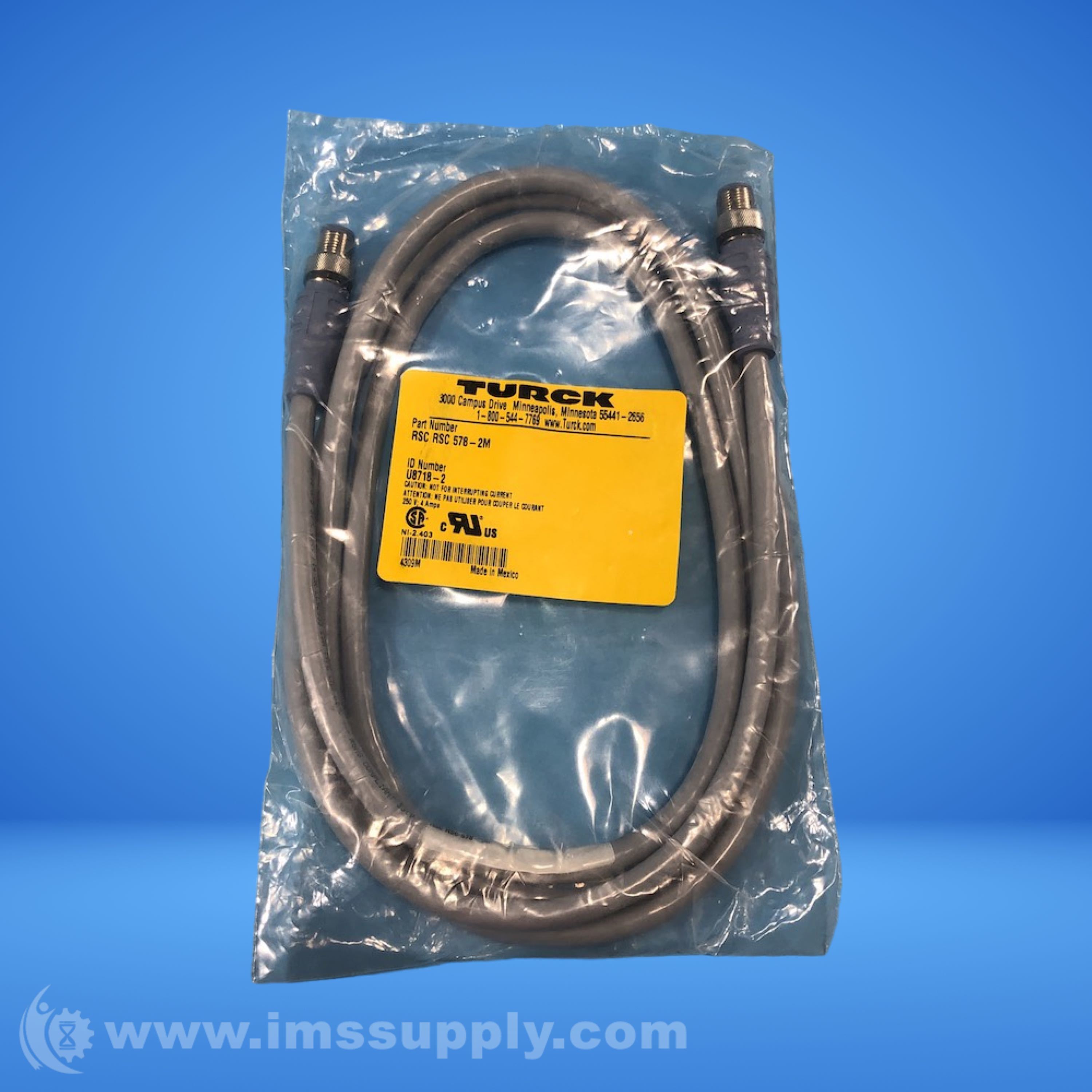 Turck RSC RSC 578-2M Double Ended In-Series Cordset - IMS Supply