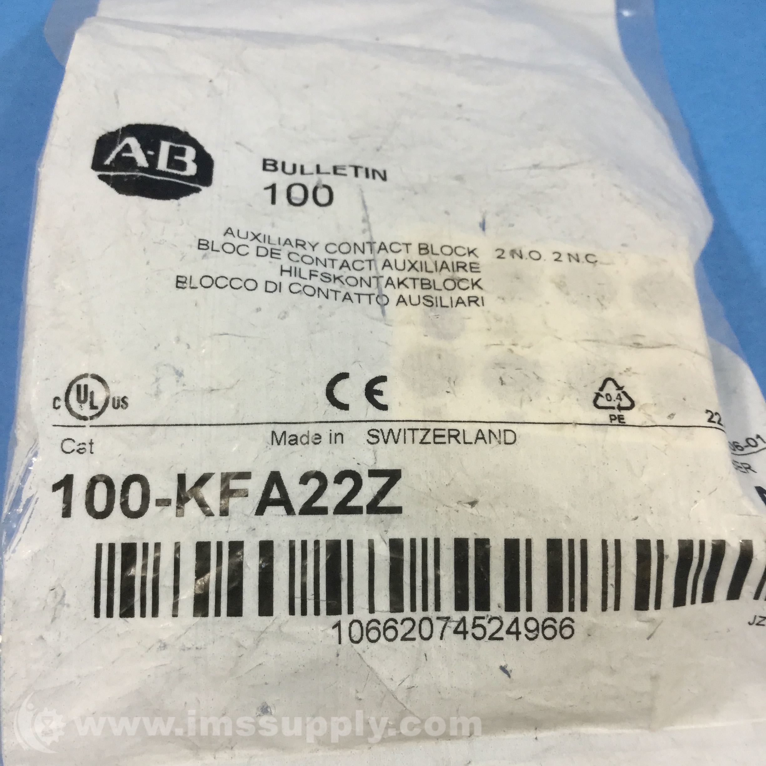 Allen Bradley 100-KFA22Z Auxiliary Contact Block - IMS Supply