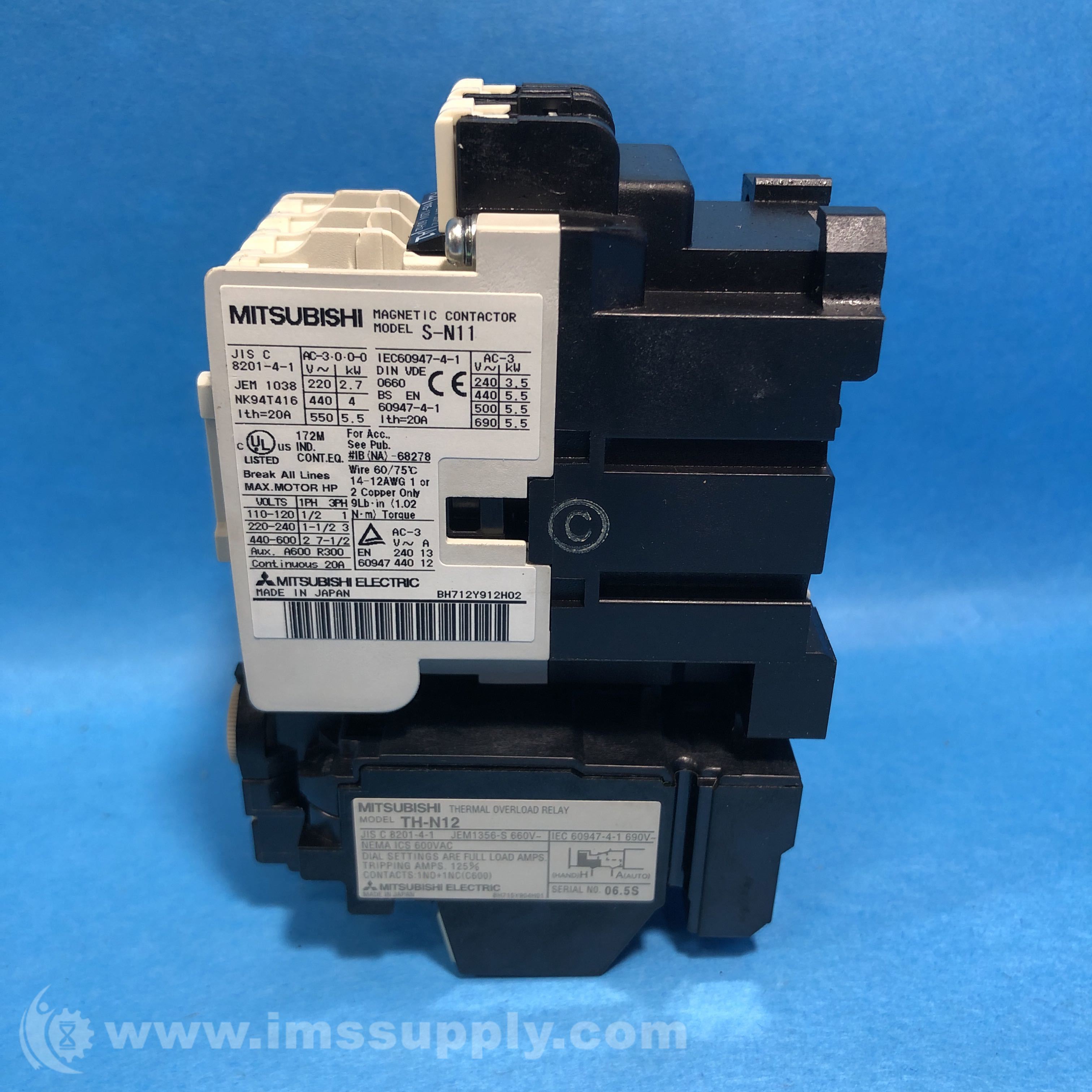 Mitsubishi Electric MSO-N11CX 3.6A 200V AC120V Starter Switch - IMS Supply