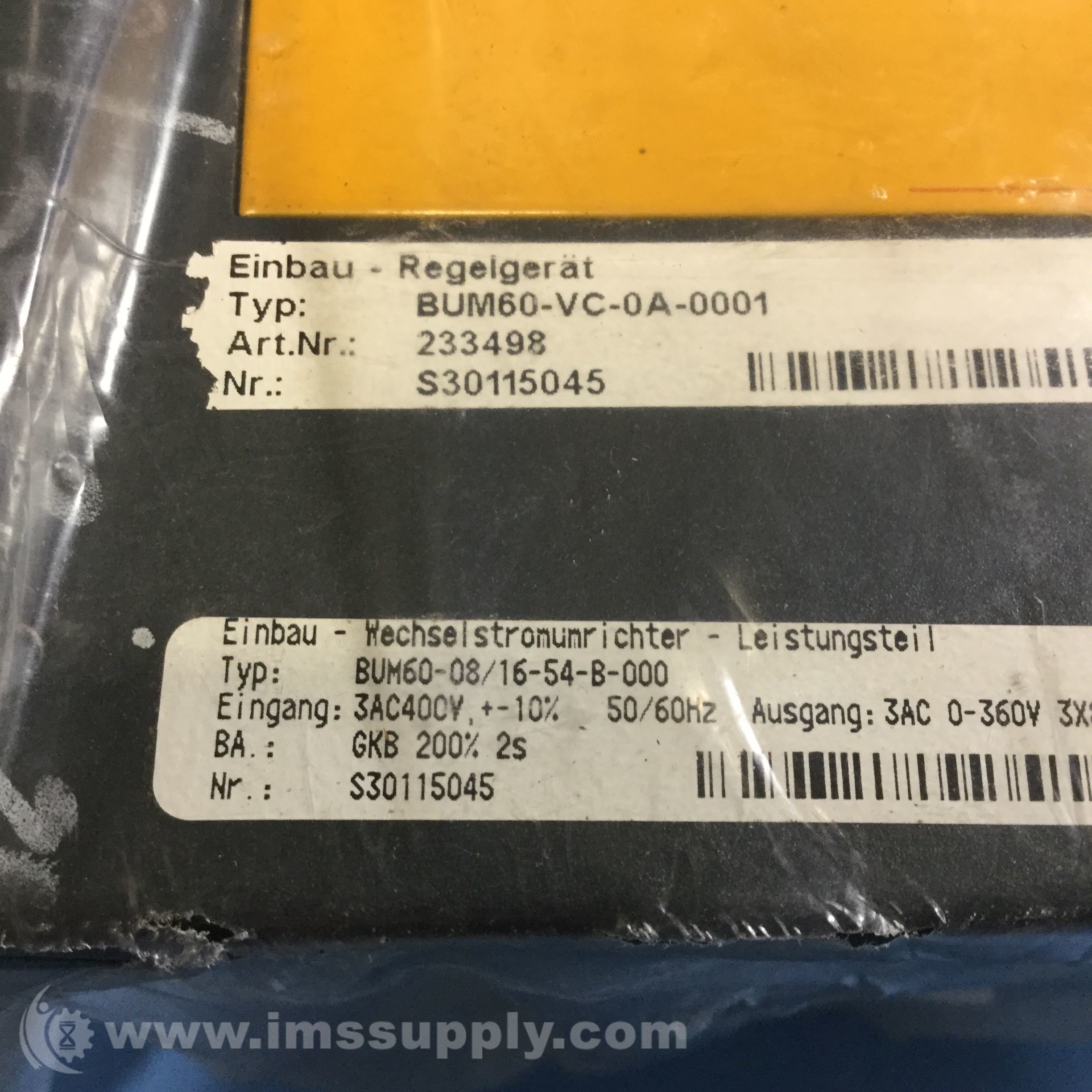 Baumuller BUM60-VC-0A-0001 Servo Drive Controller - IMS Supply