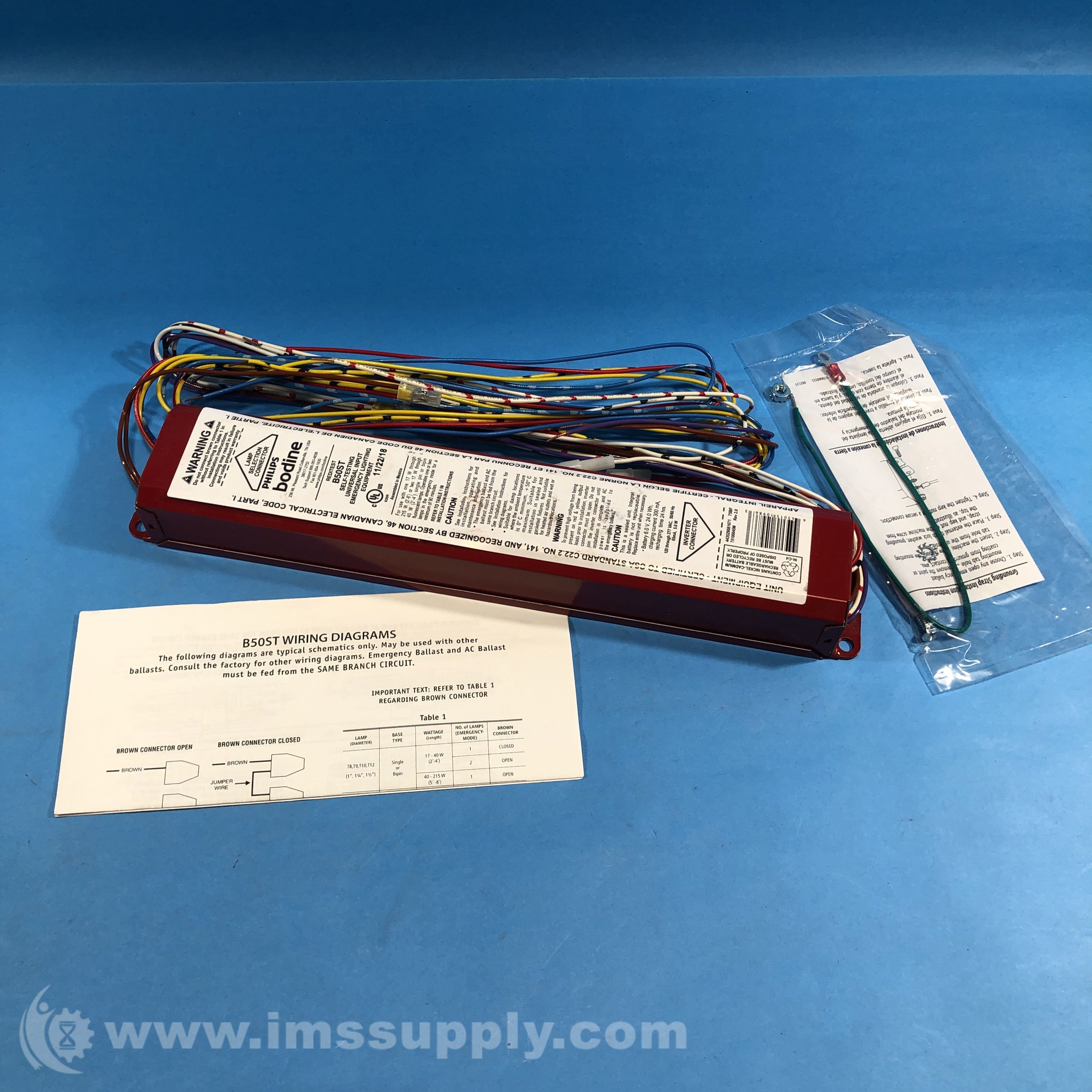 Philips Bodine B50ST Self-Testing Emergency Light Ballast - IMS Supply