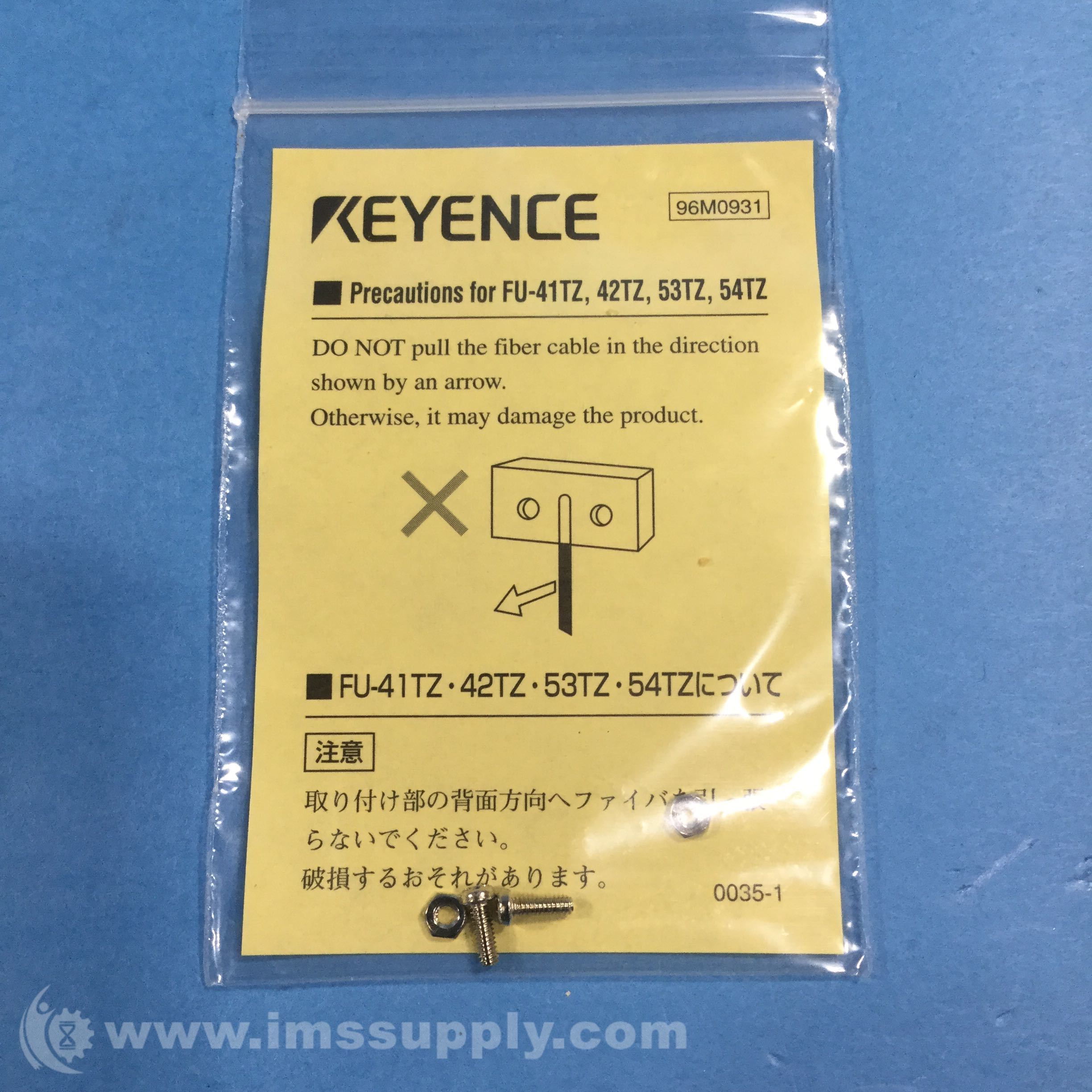 Keyence FU-41TZ (2000) Reflective Fiber Unit - IMS Supply