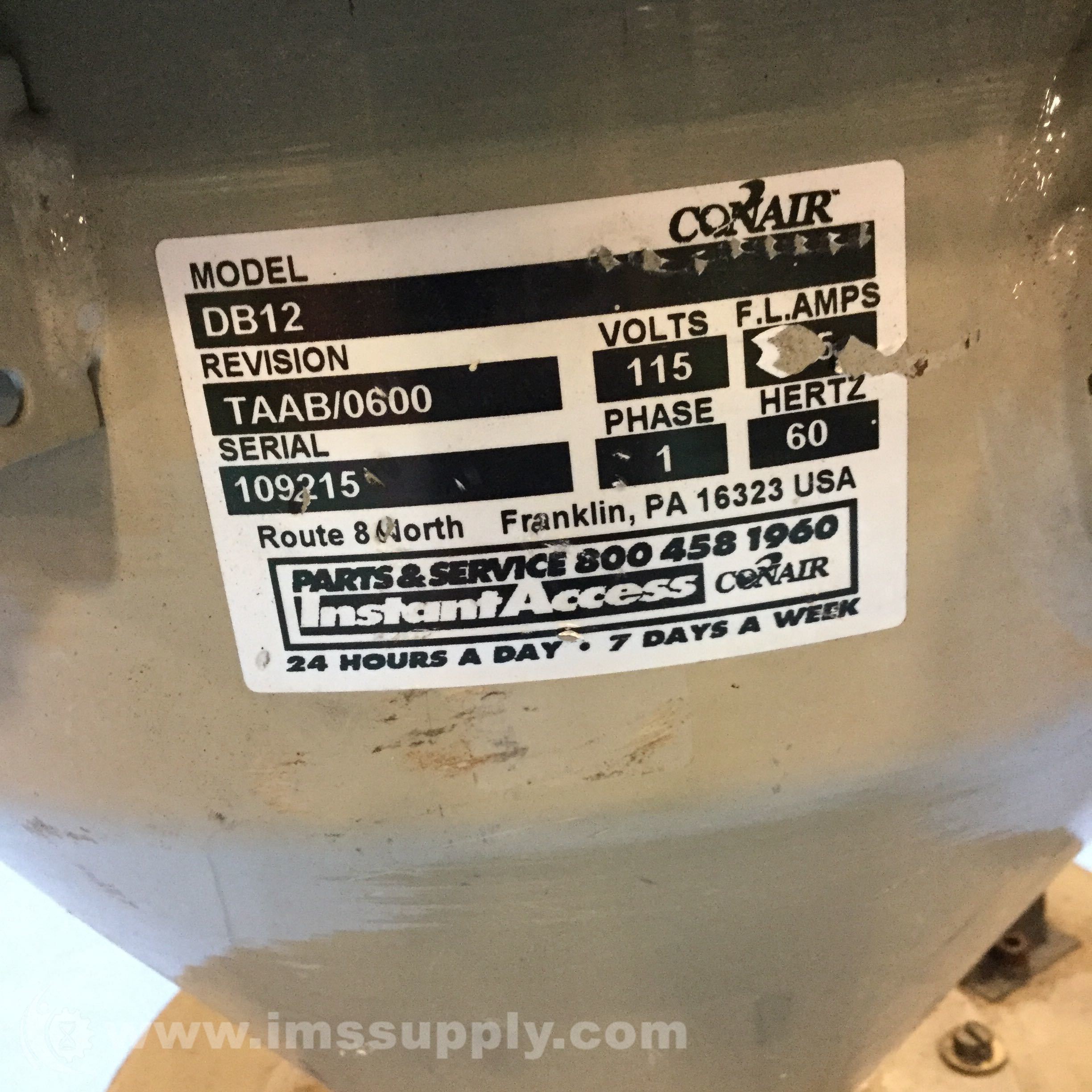 Conair DB12 Vacuum Receiver Loader Hopper - IMS Supply