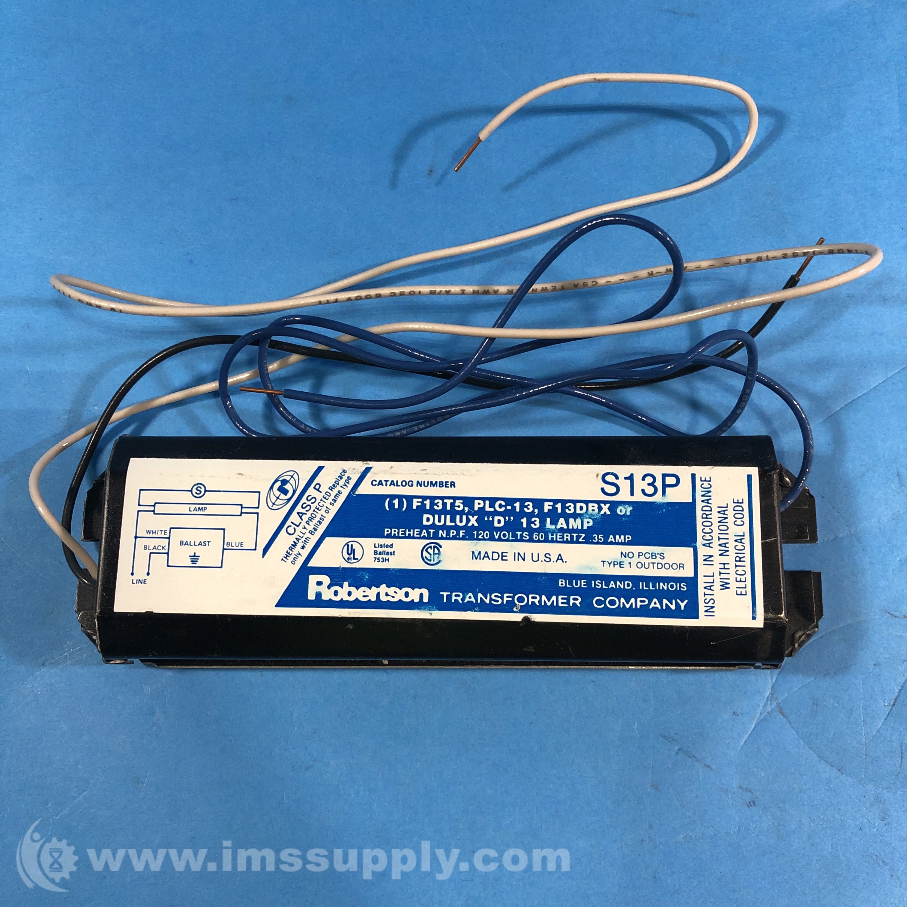 Robertson Transformer S13P Fluorescent Ballast - IMS Supply