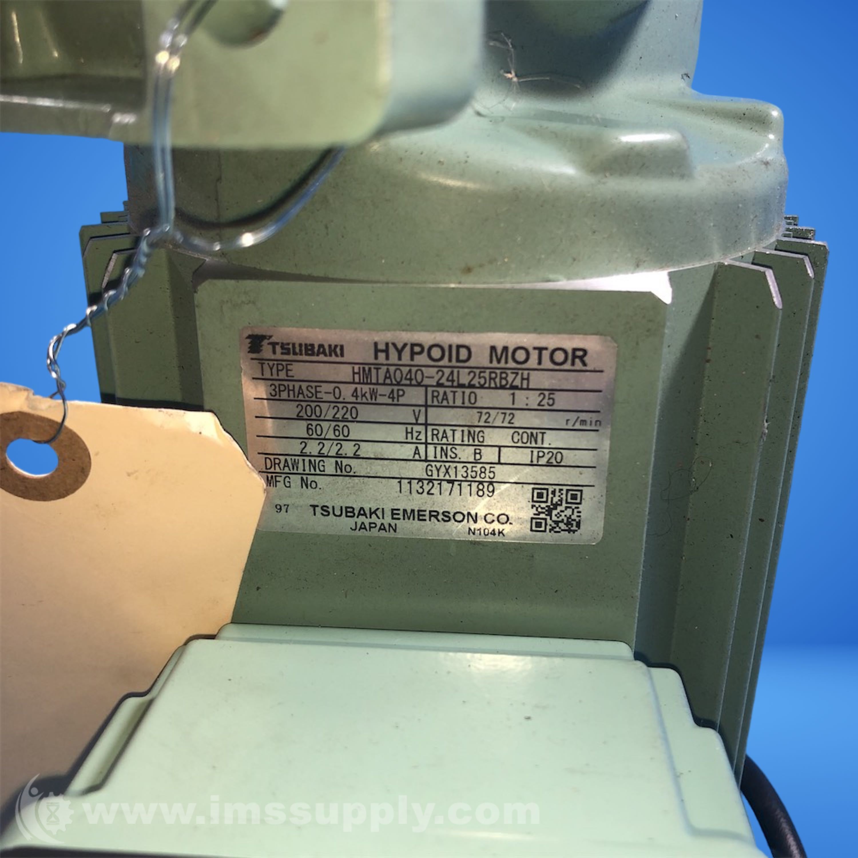 Tsubaki Emerson HMTA040-24L25RBZH Hypoid Motor - IMS Supply