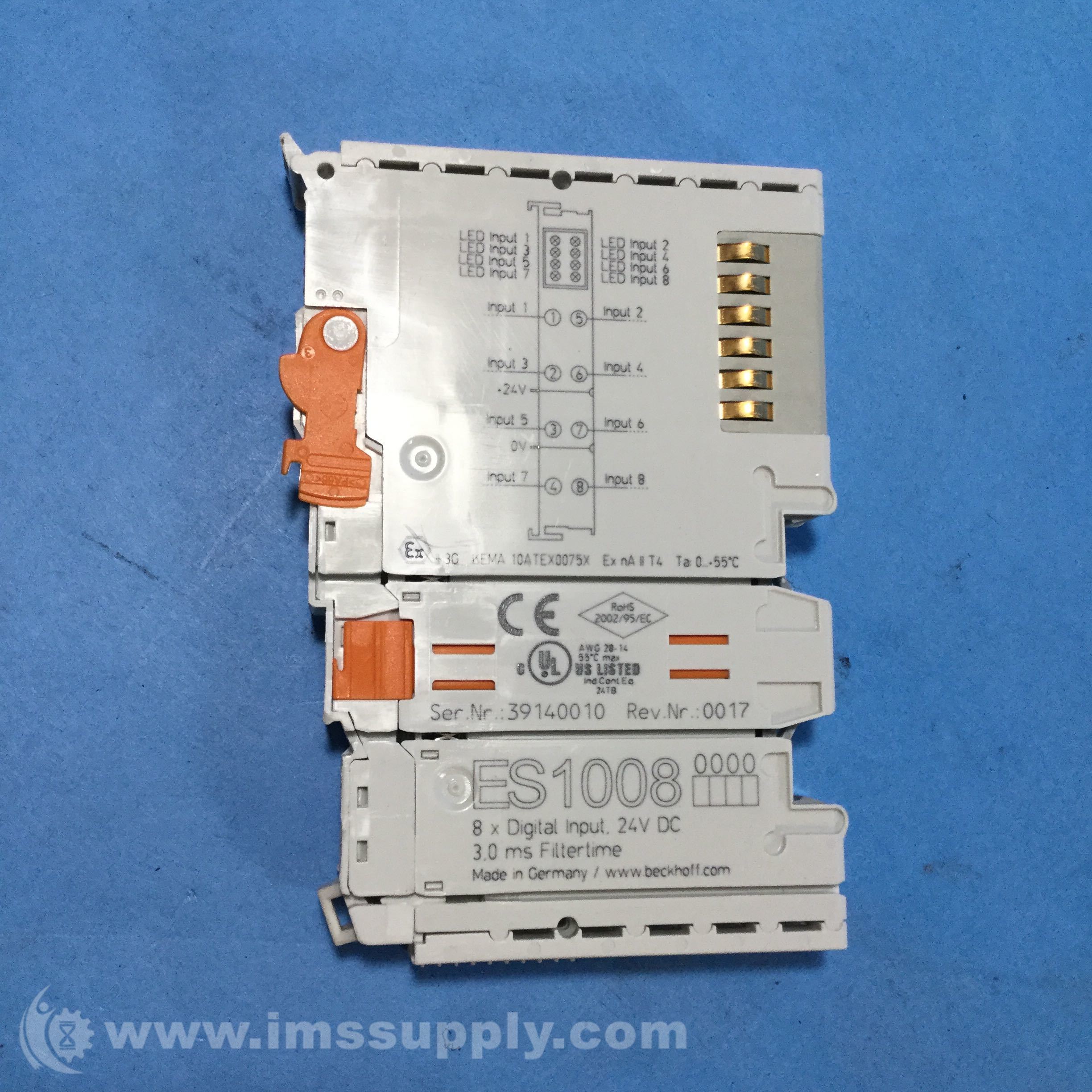 Beckhoff ES1008 8-Channel Digital Input Terminal, 24 V DC - IMS Supply