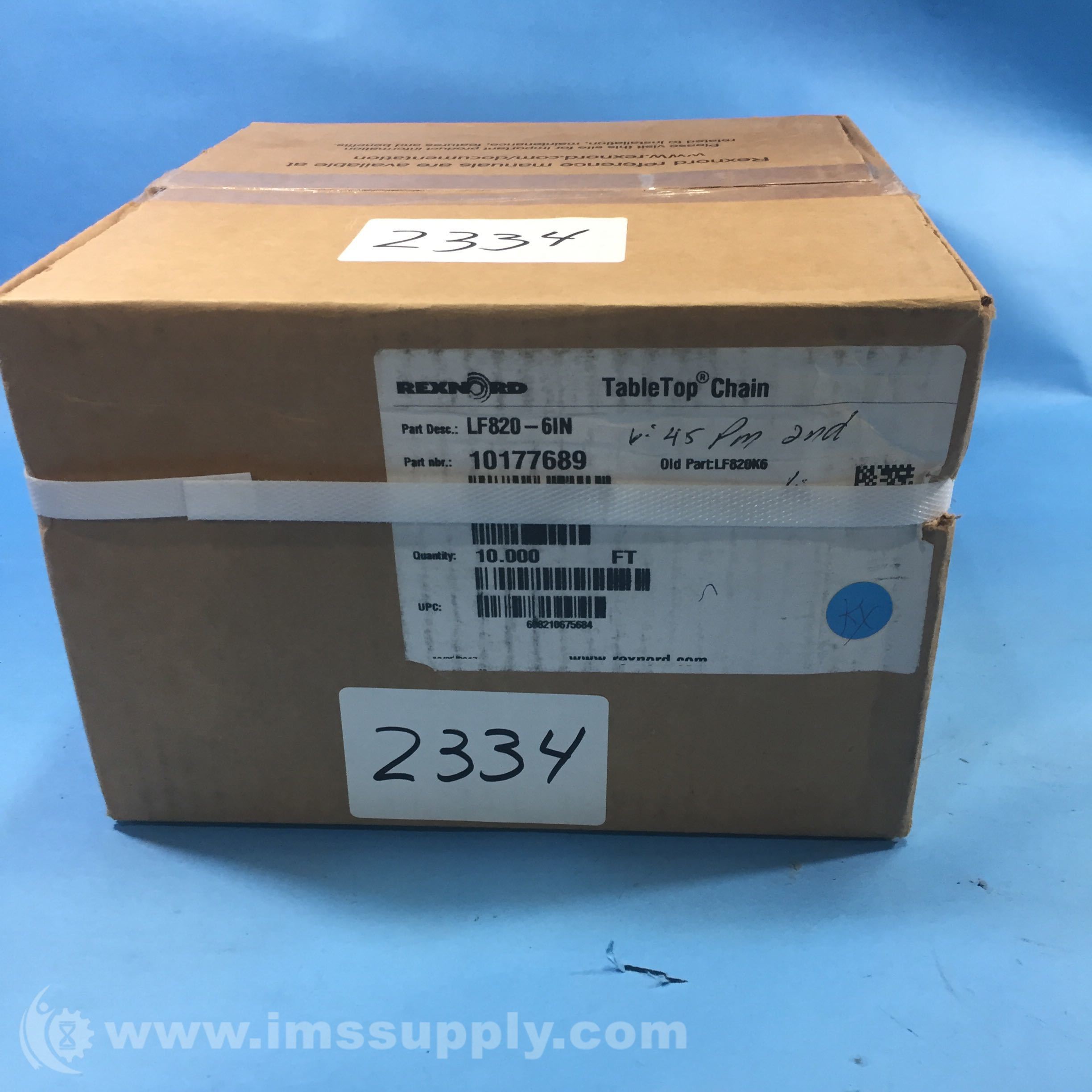 Rexnord 10177689 LF820 6 Inch Wide TableTop Chain Molded In Tan - IMS ...