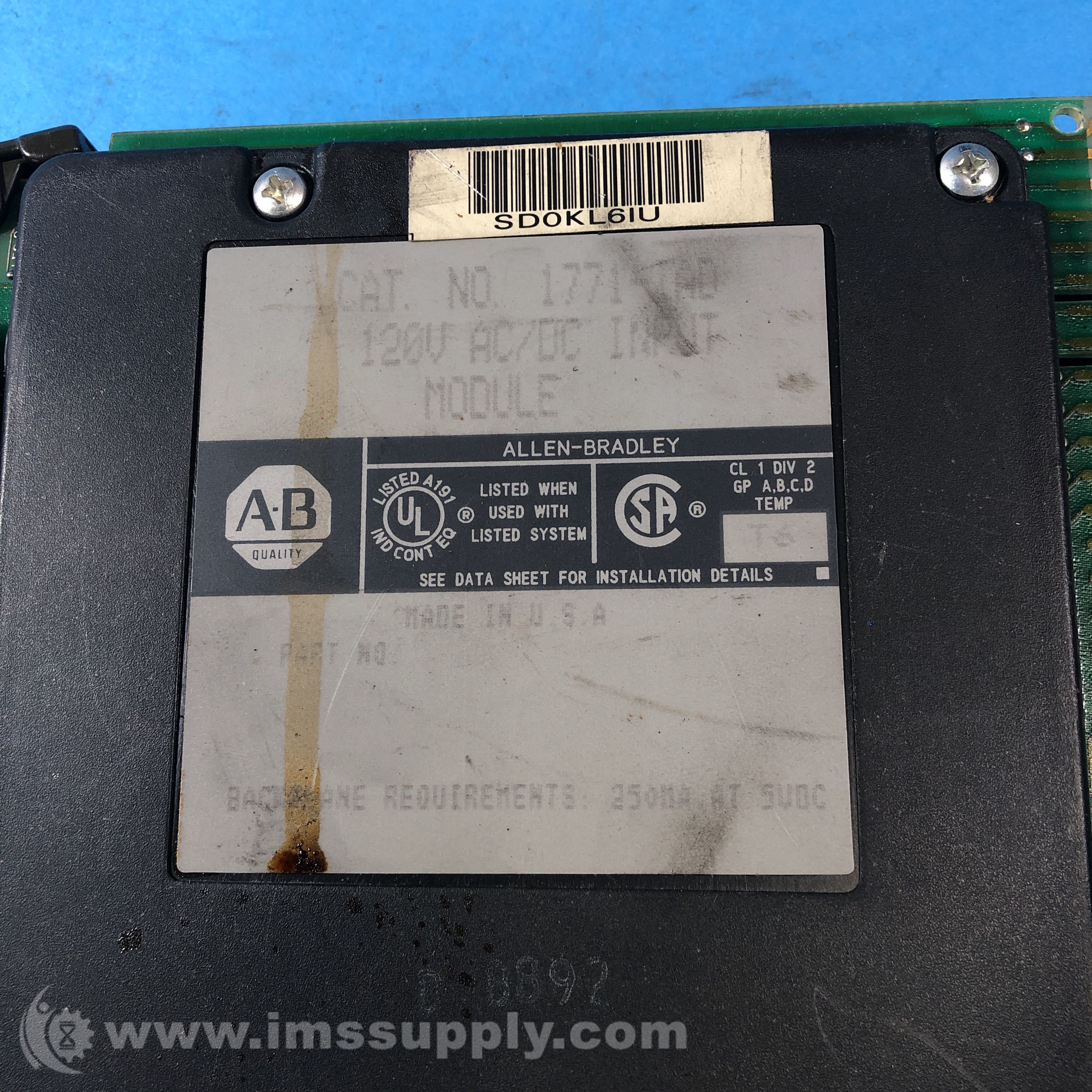 Allen Bradley 1771-IAD 16 Point Digital Input Module, 120V AC/DC - IMS ...