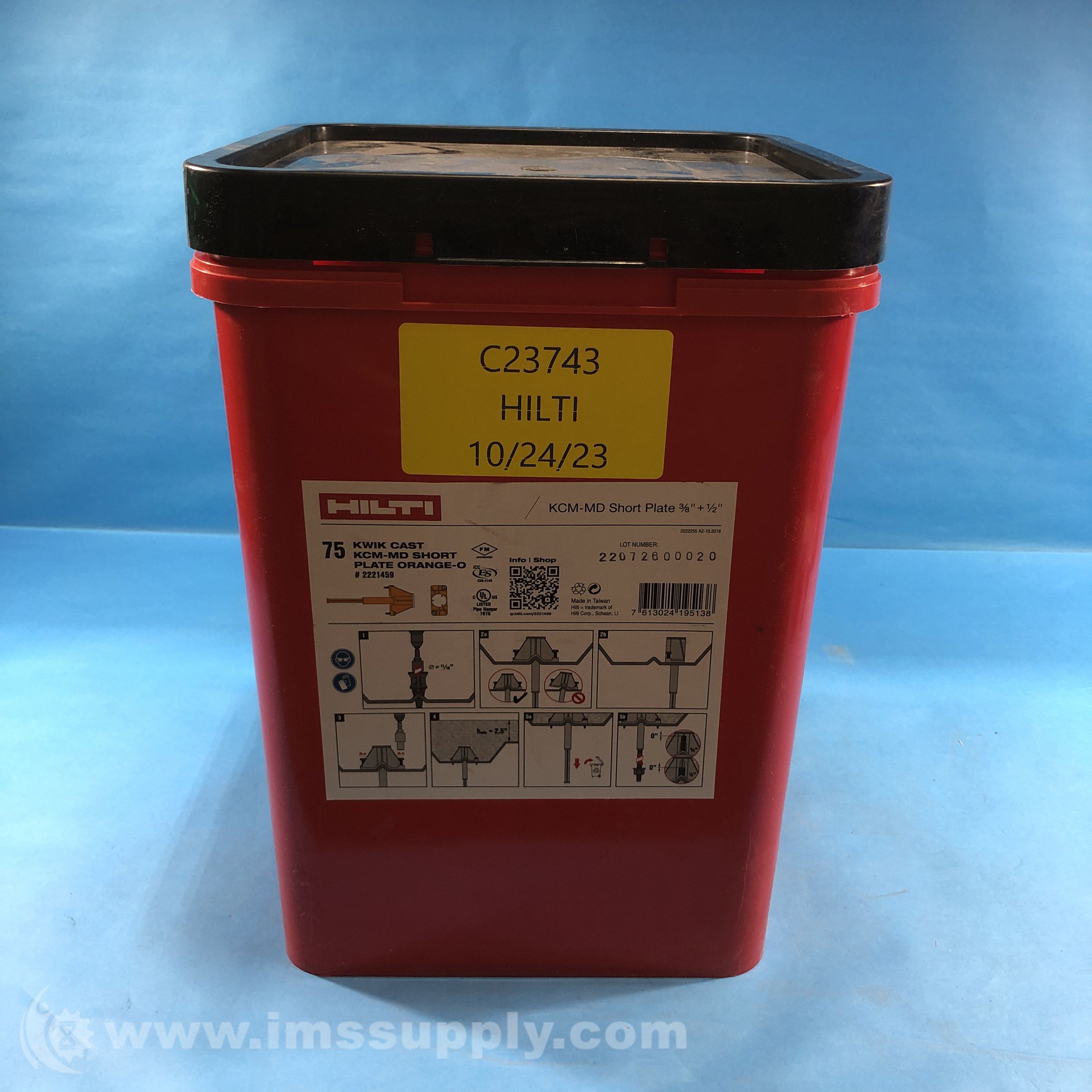 Hilti KCM-MD Box of 75 Kwik Cast Cast-in-place Anchor - IMS Supply