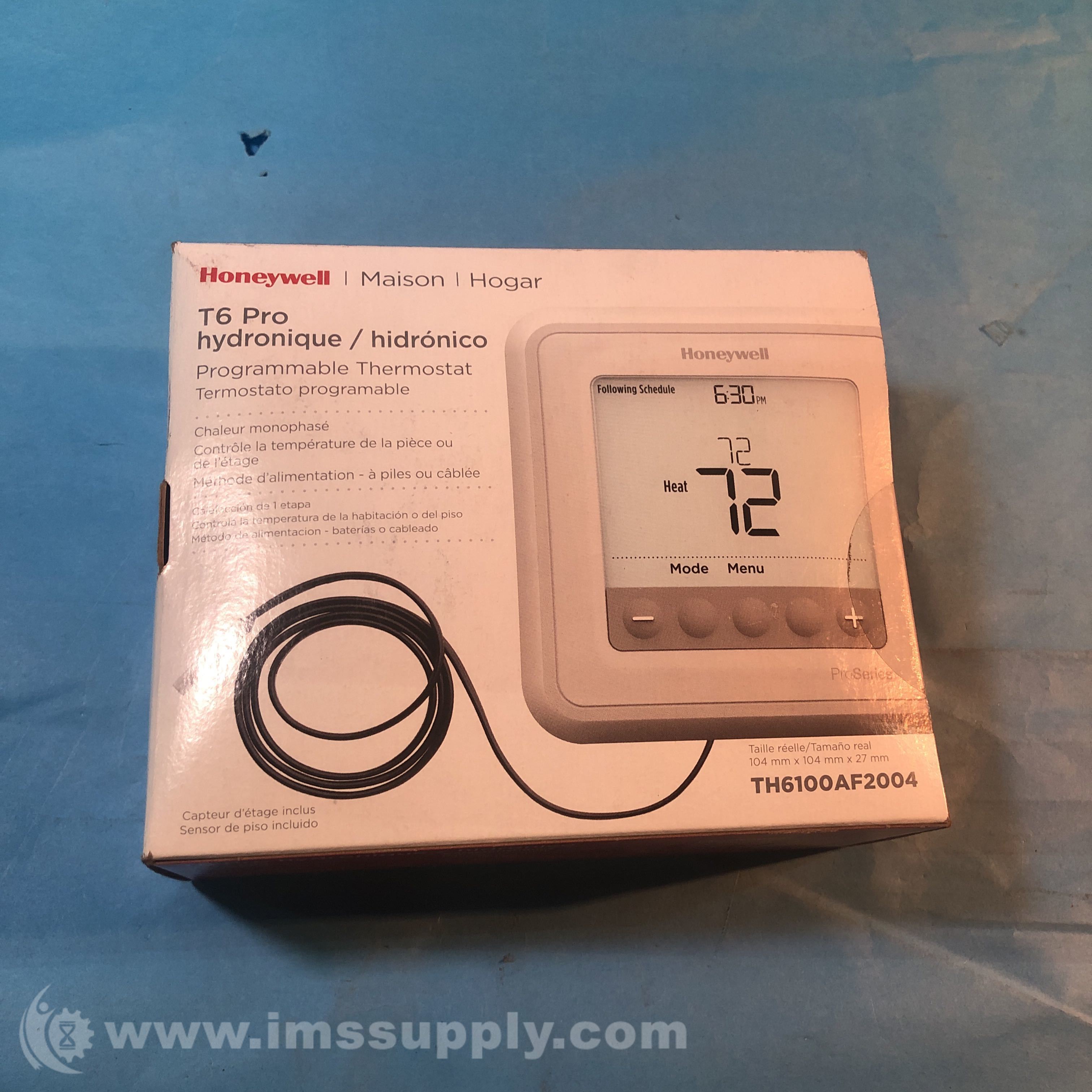 Honeywell TH6100AF2004 T6 Hydronic Programmable Thermostat - IMS Supply