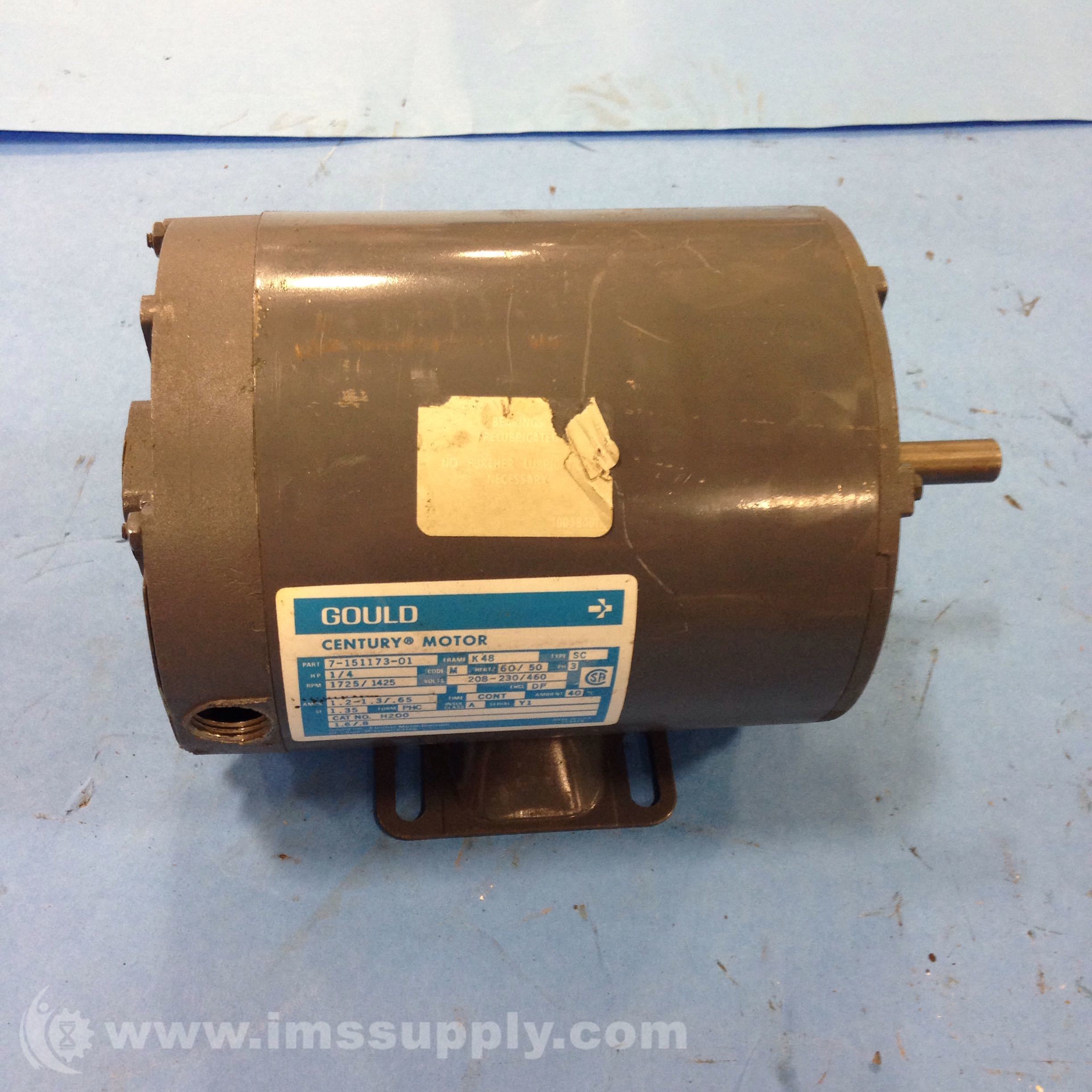 Gould Instrument Systems Inc 7-151173-01 Century Electric Motor - IMS ...