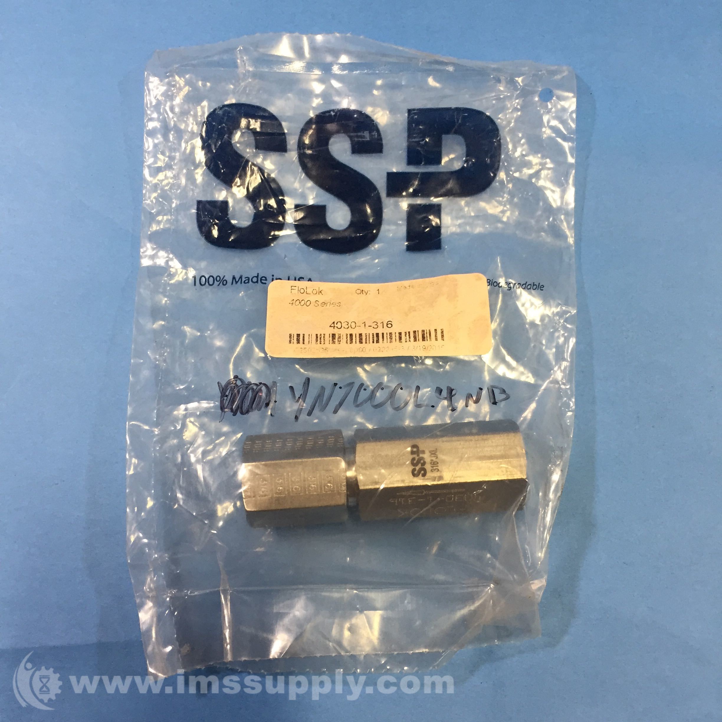 SSP Fittings 4030-1-316 SSP FLOLOK VALVE - IMS Supply