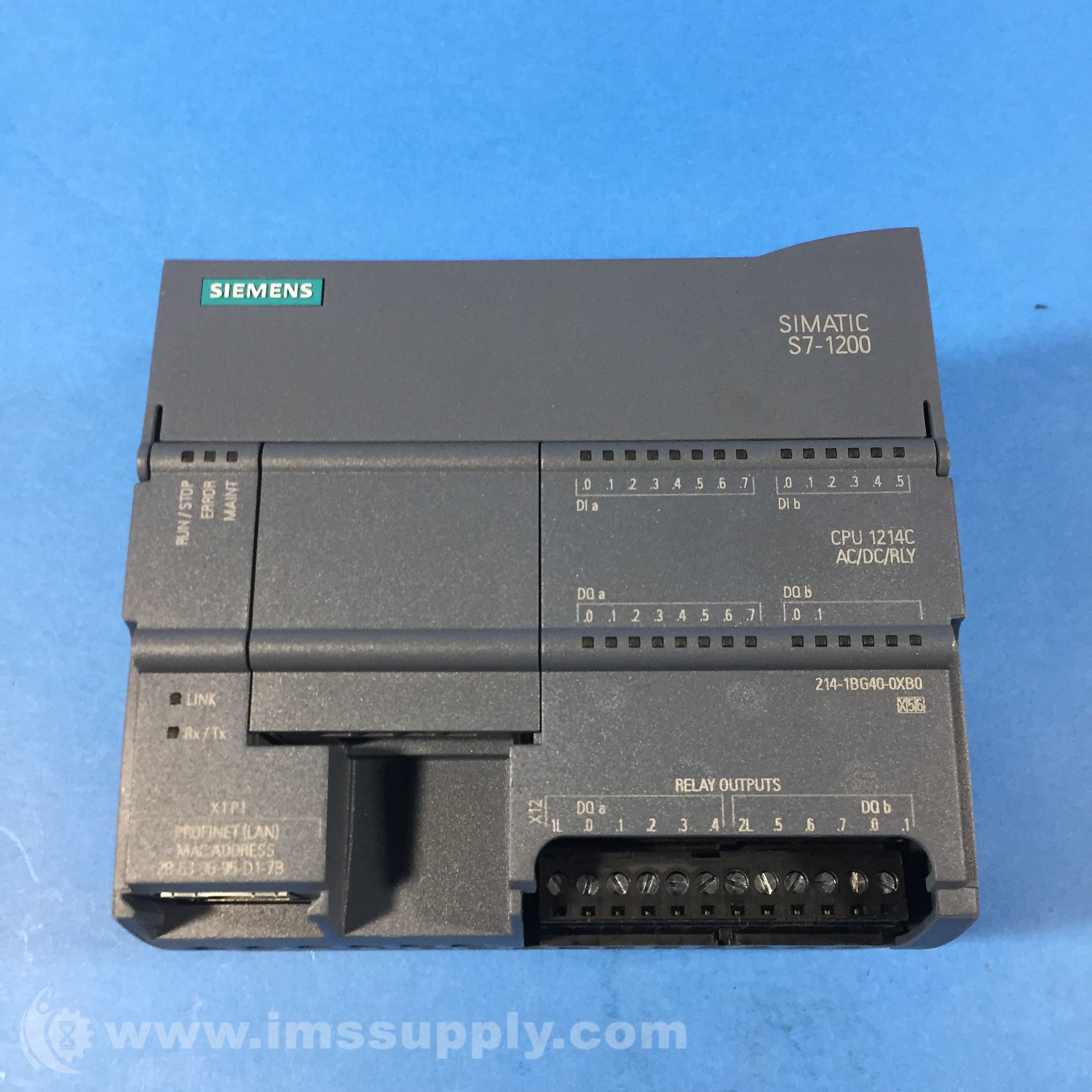 Siemens 6ES7214-1BG40-0XB0 S7-1200 Compact CPU - IMS Supply