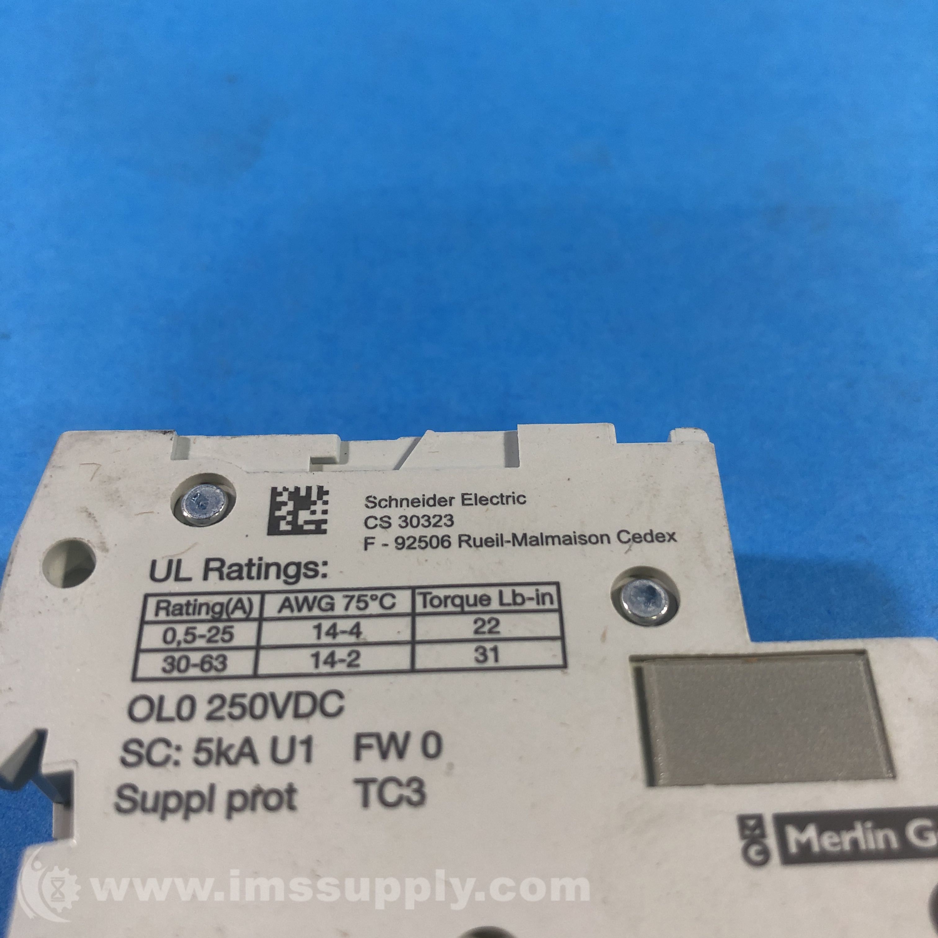 Schneider Electric CS 30323 IEC Supplementary Protector 240/415V - IMS ...