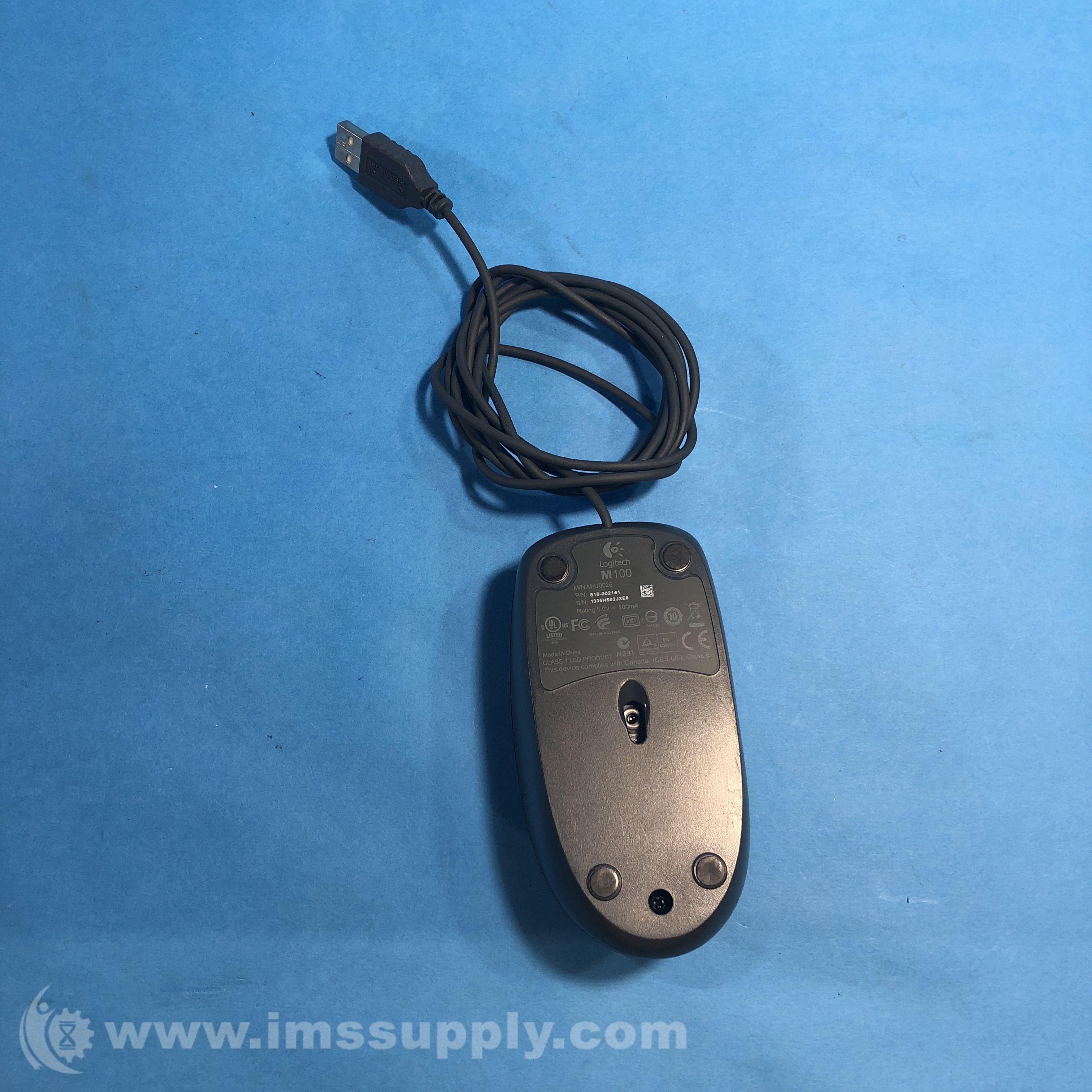 Logitech M100 Wired USB Optical Mouse, M-U0026 810-002141 - IMS Supply