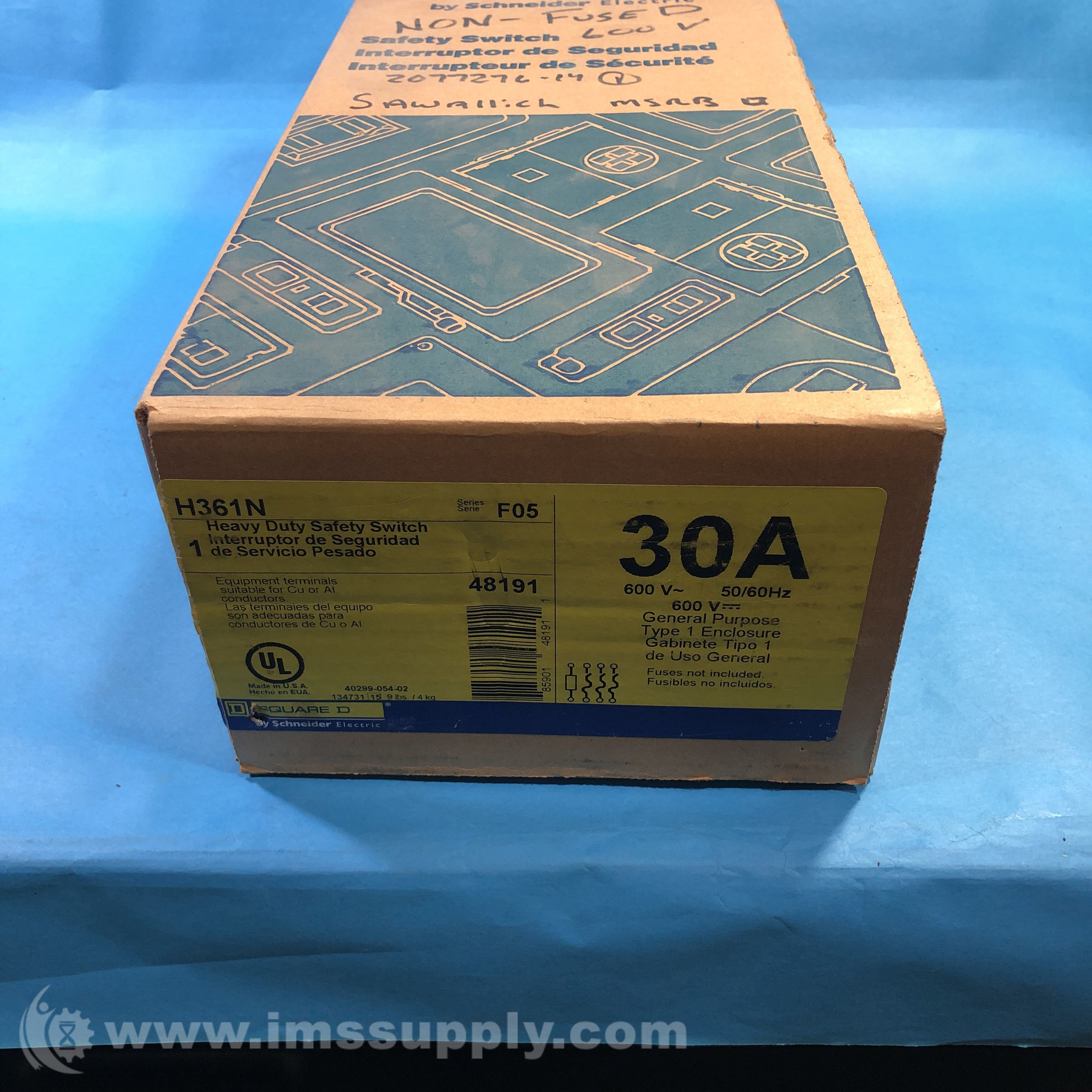 Square D H361N Heavy Duty Safety Switch, 30A - IMS Supply