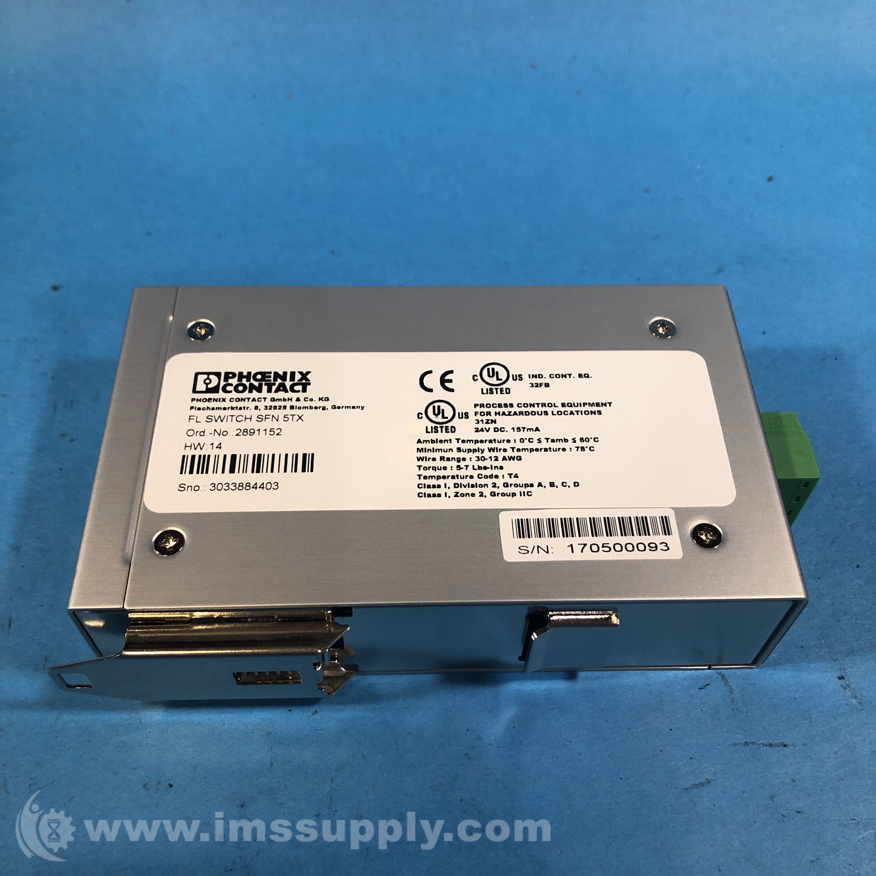 Phoenix Contact 2891152 Ethernet Switch, FL Switch SFN 5TX - IMS Supply