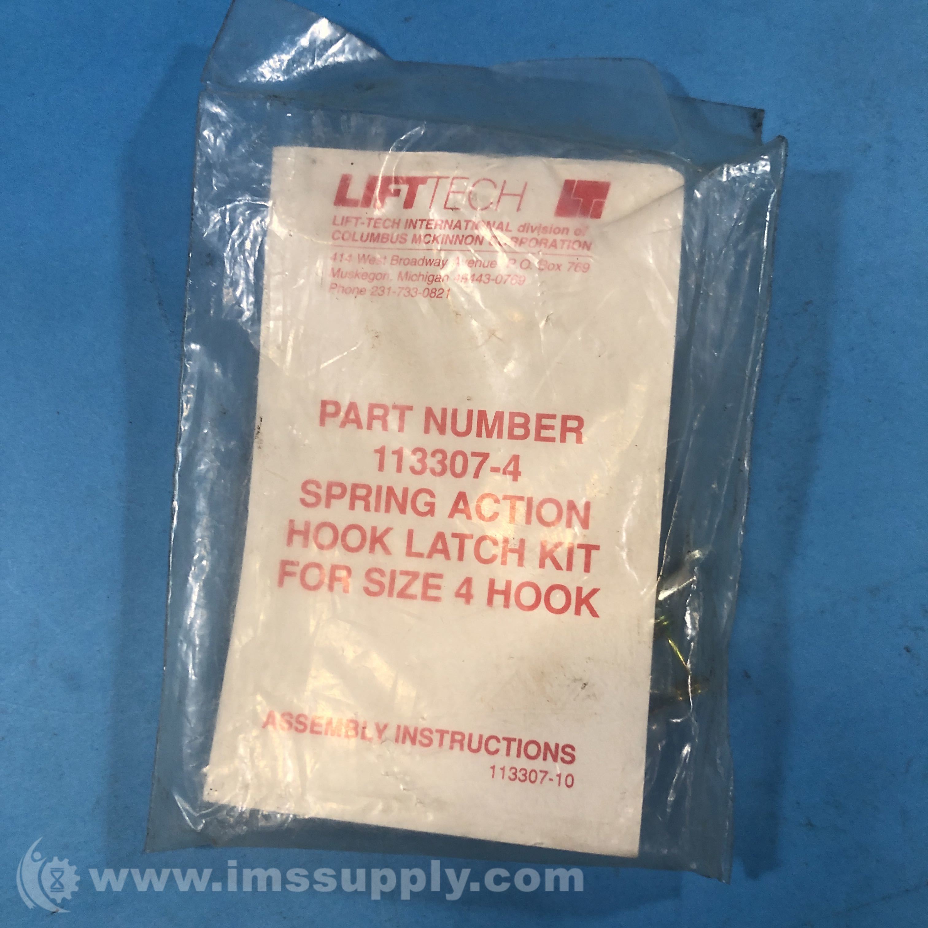 Lift Technologies, Inc. 113307-4 Spring Action Hook Latch Kit - IMS Supply