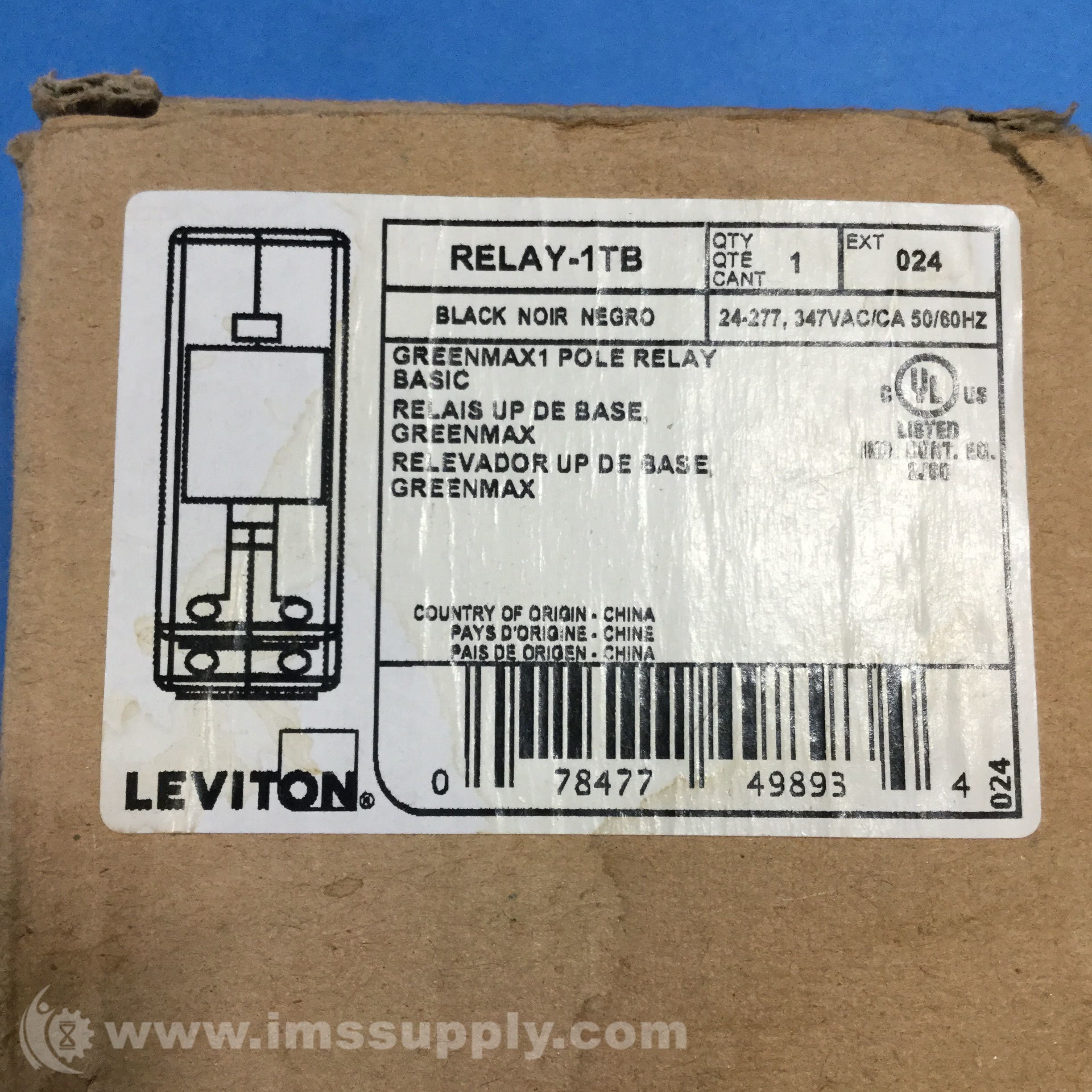 Leviton Relay-1TB Relay Greenmax Latching 1 Pole 30AMP 24-277V - IMS Supply