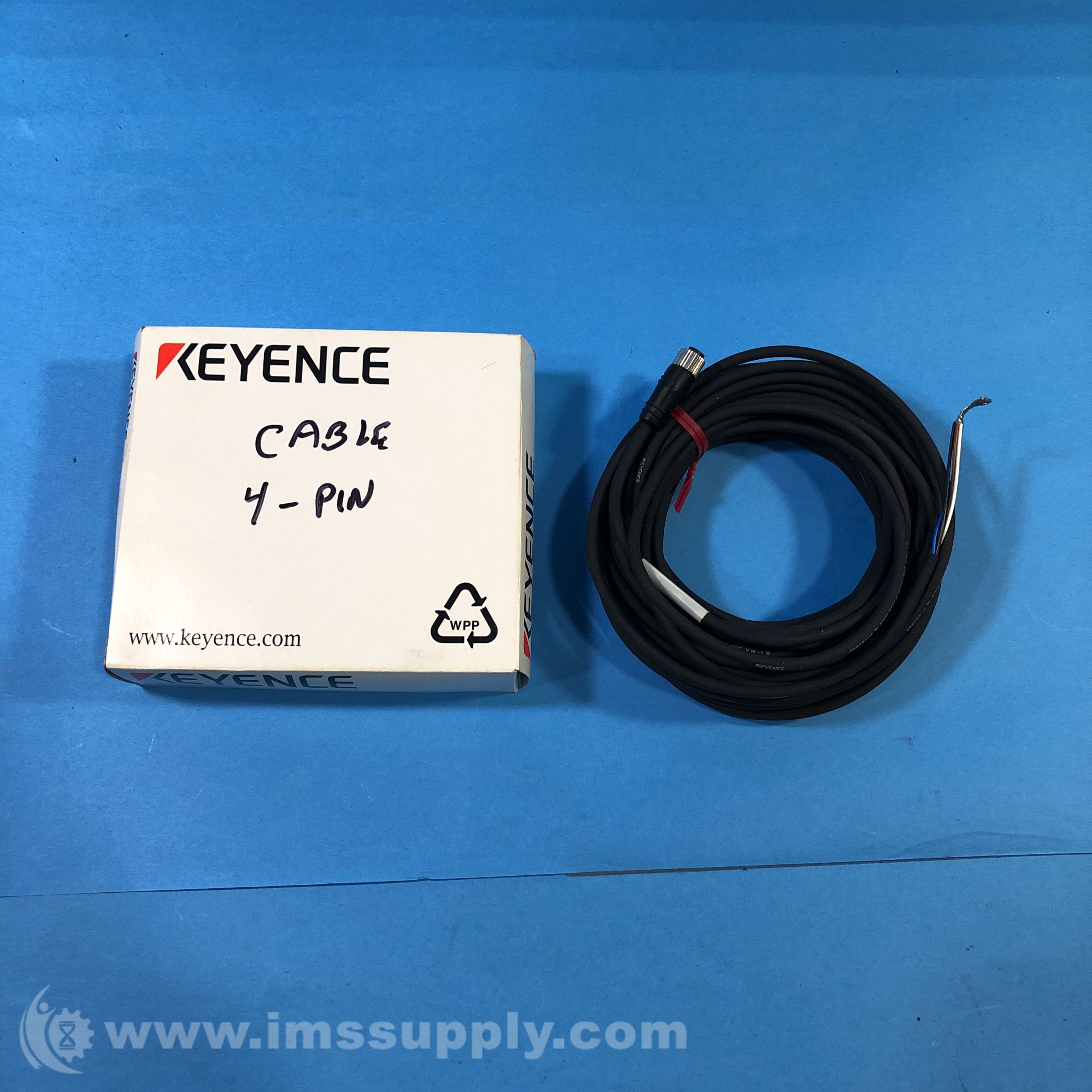 Keyence OP-73865 M8 4-Pin Female to Flying Leads Cable - IMS Supply