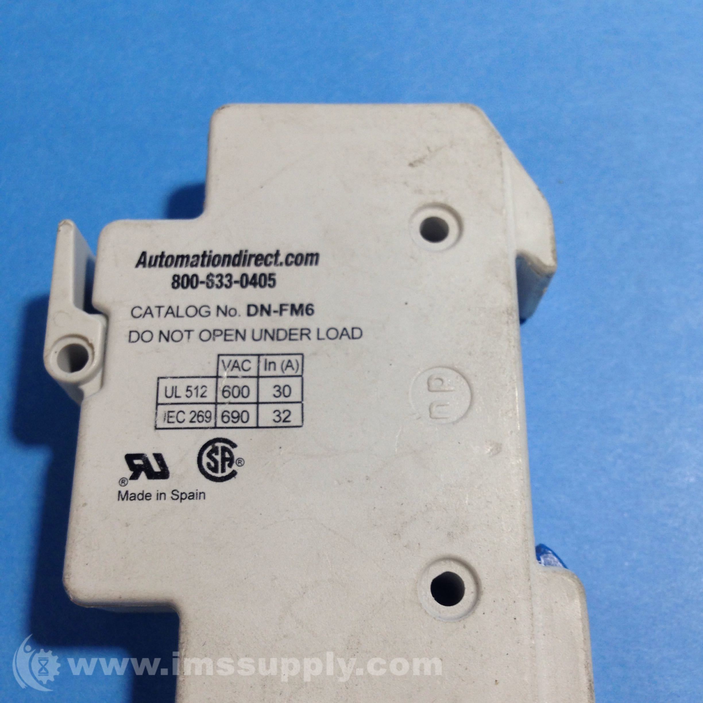 Automation Direct DN-FM6 Fuse Terminal BLK 30A 600V 14-6AWG - IMS Supply