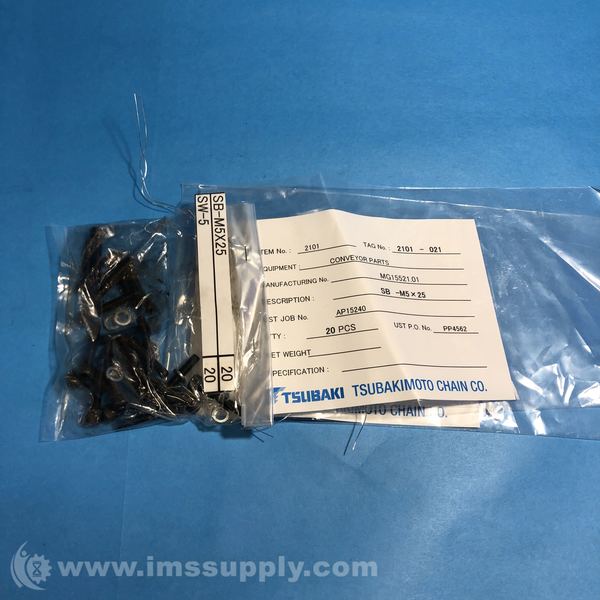Tsubakimoto Chain Co. SB-M5X25 Hex Socket Bolt Bag of 20 - IMS Supply
