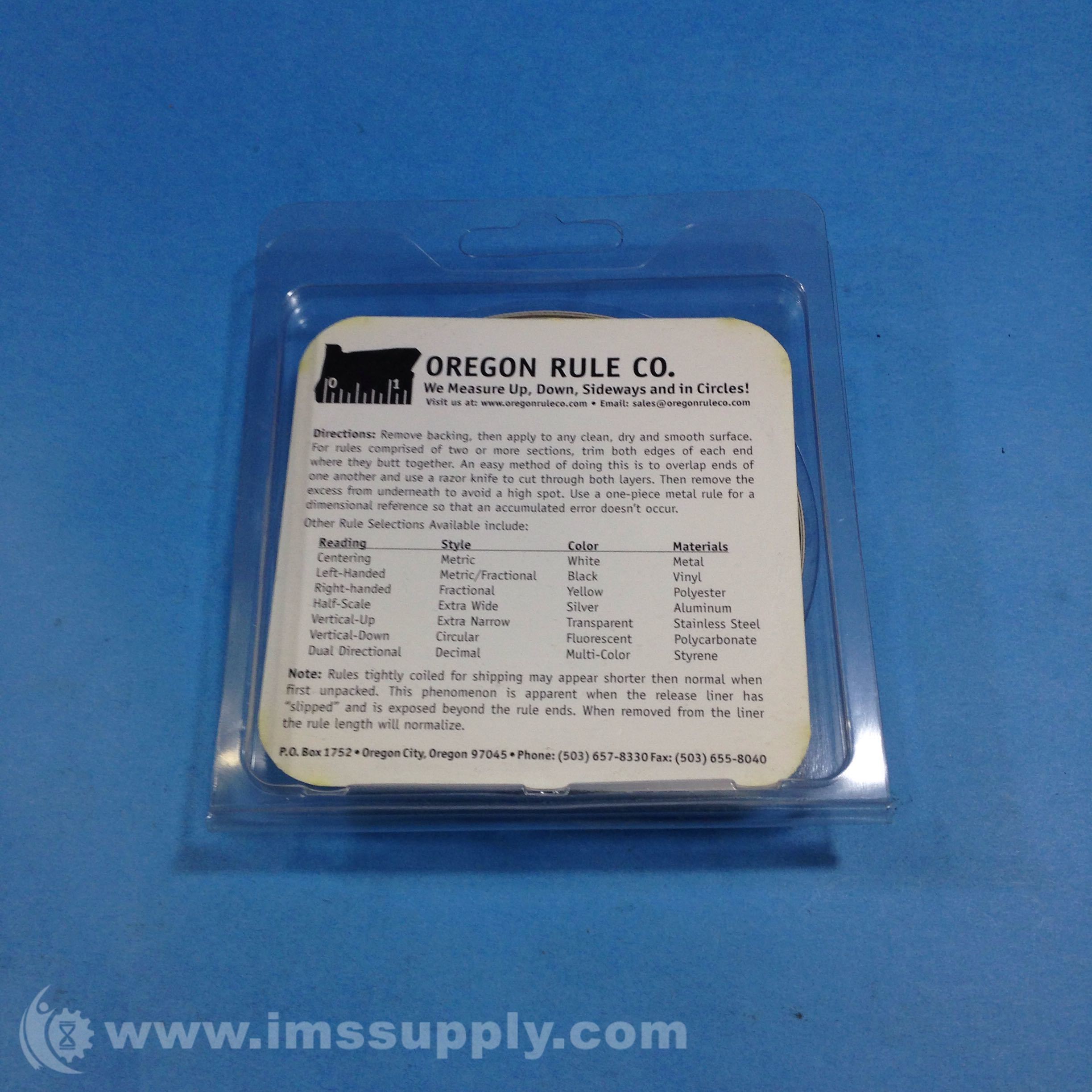 Oregon Rule Co. MN-W001R-TC Adhesive Backed Rule - IMS Supply