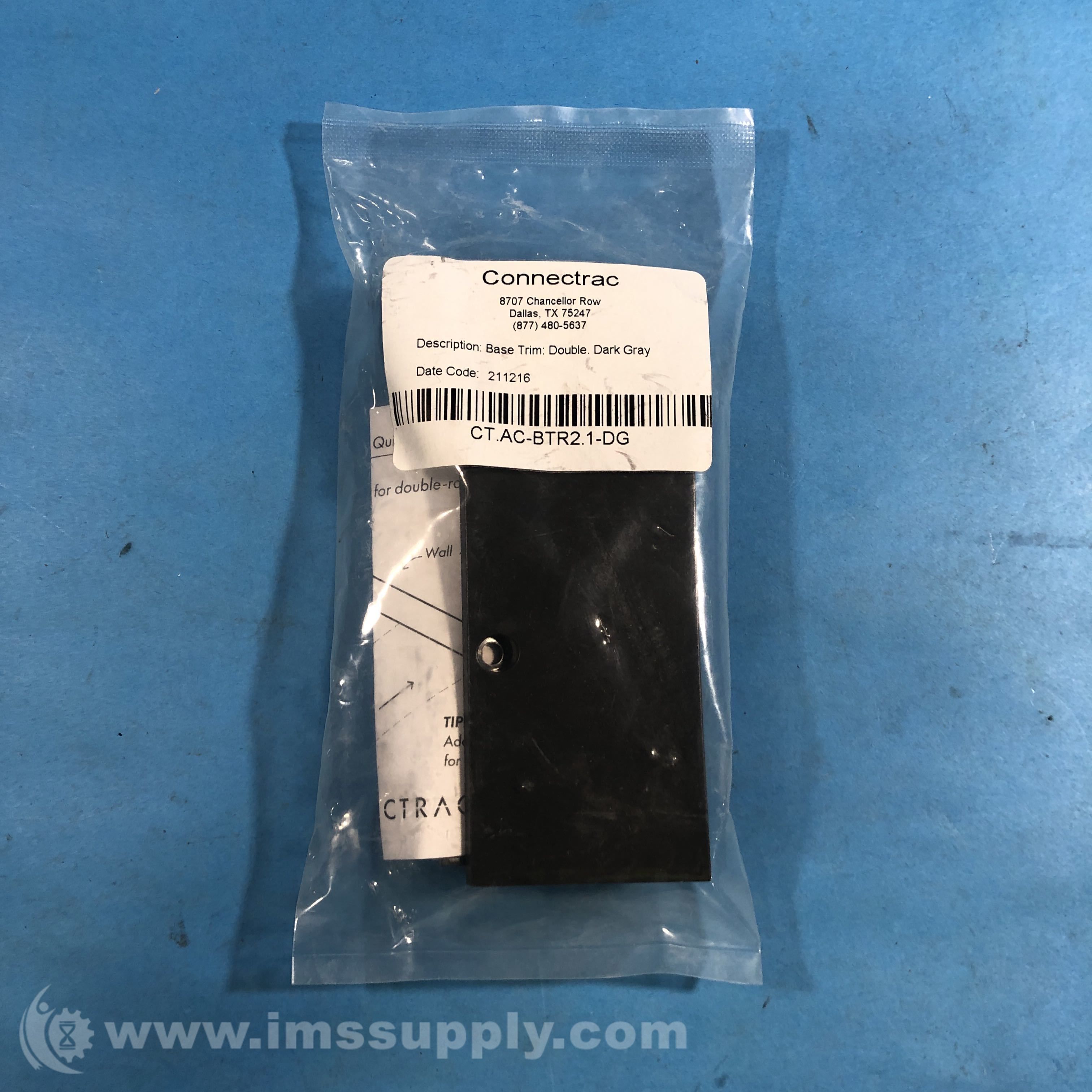 Connectrac CT.AC-BTR2.1-DG Dark Gray Double Base Trim - IMS Supply