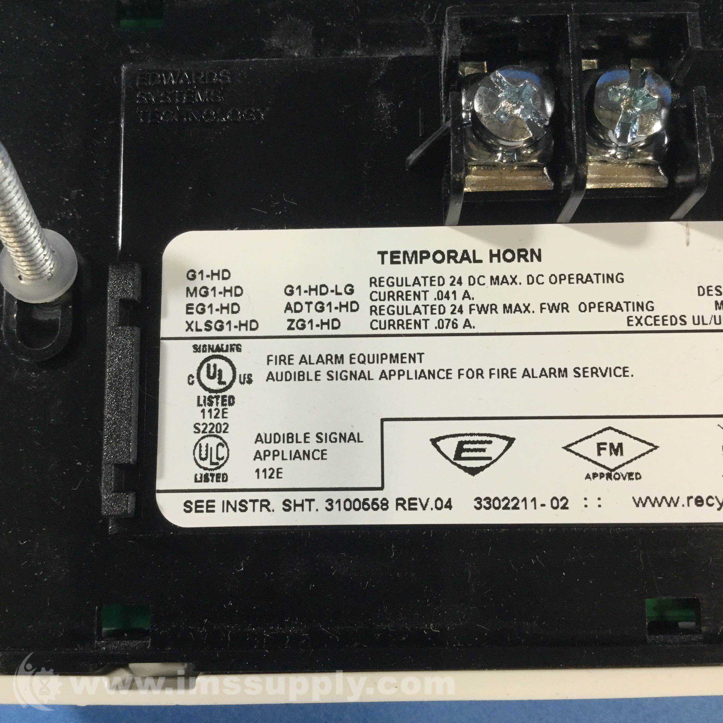 Edwards Systems Technology G1-HD Temporal Horn - IMS Supply