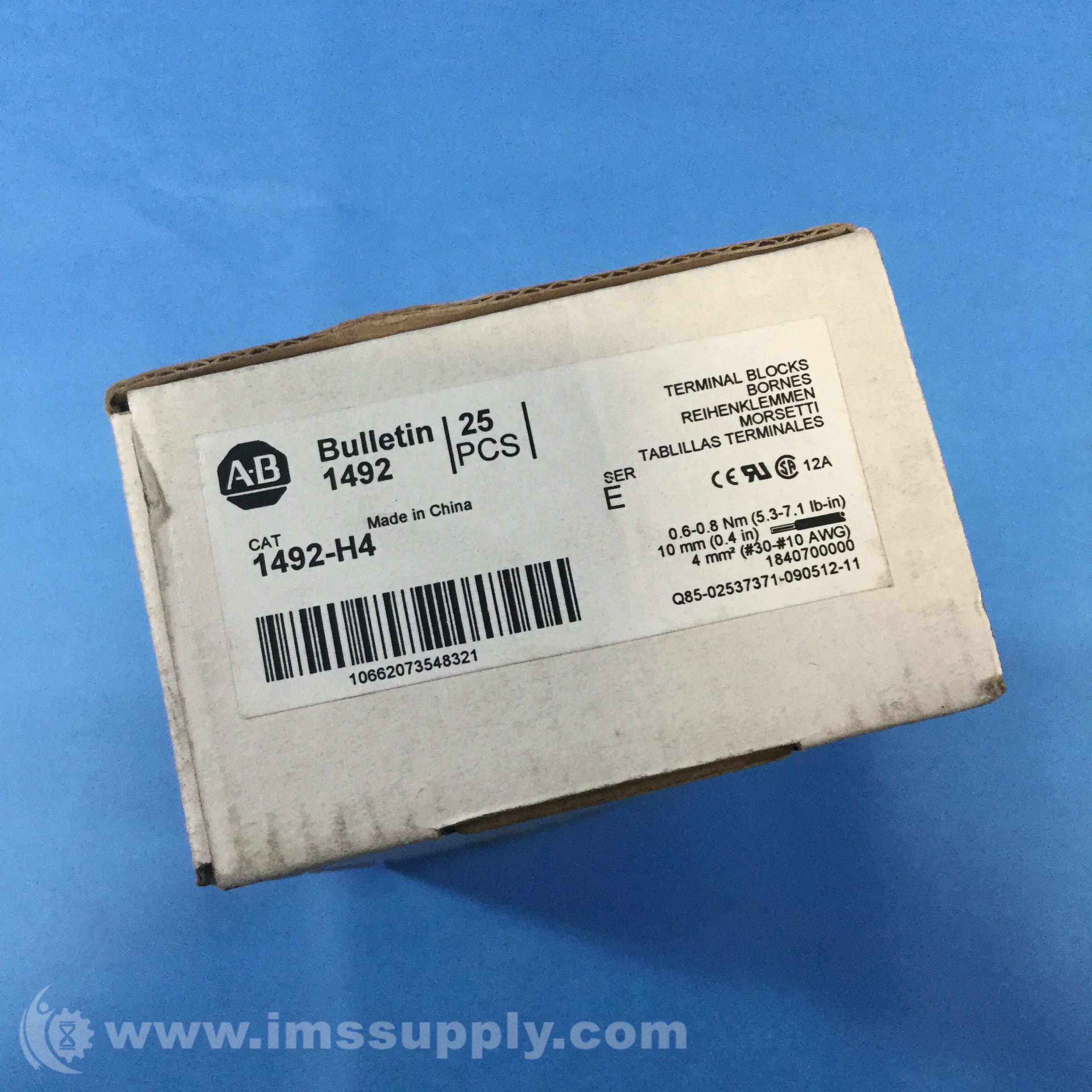 Allen Bradley 1492-H4 Terminal Block, Fusible with Neon Indicator - IMS ...