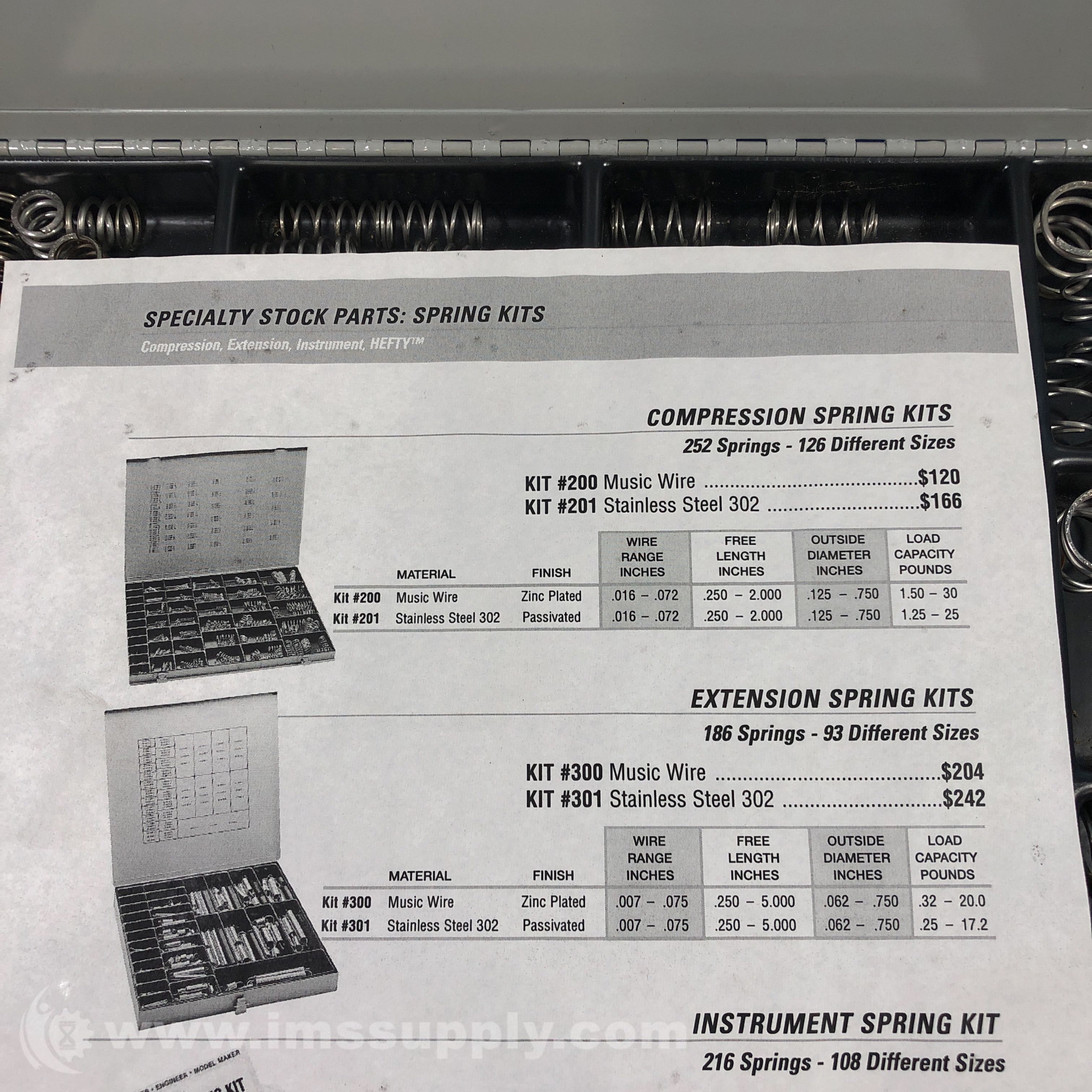 Lee Spring KIT #201 SS Box of 252 Compression Spring Kit - IMS Supply