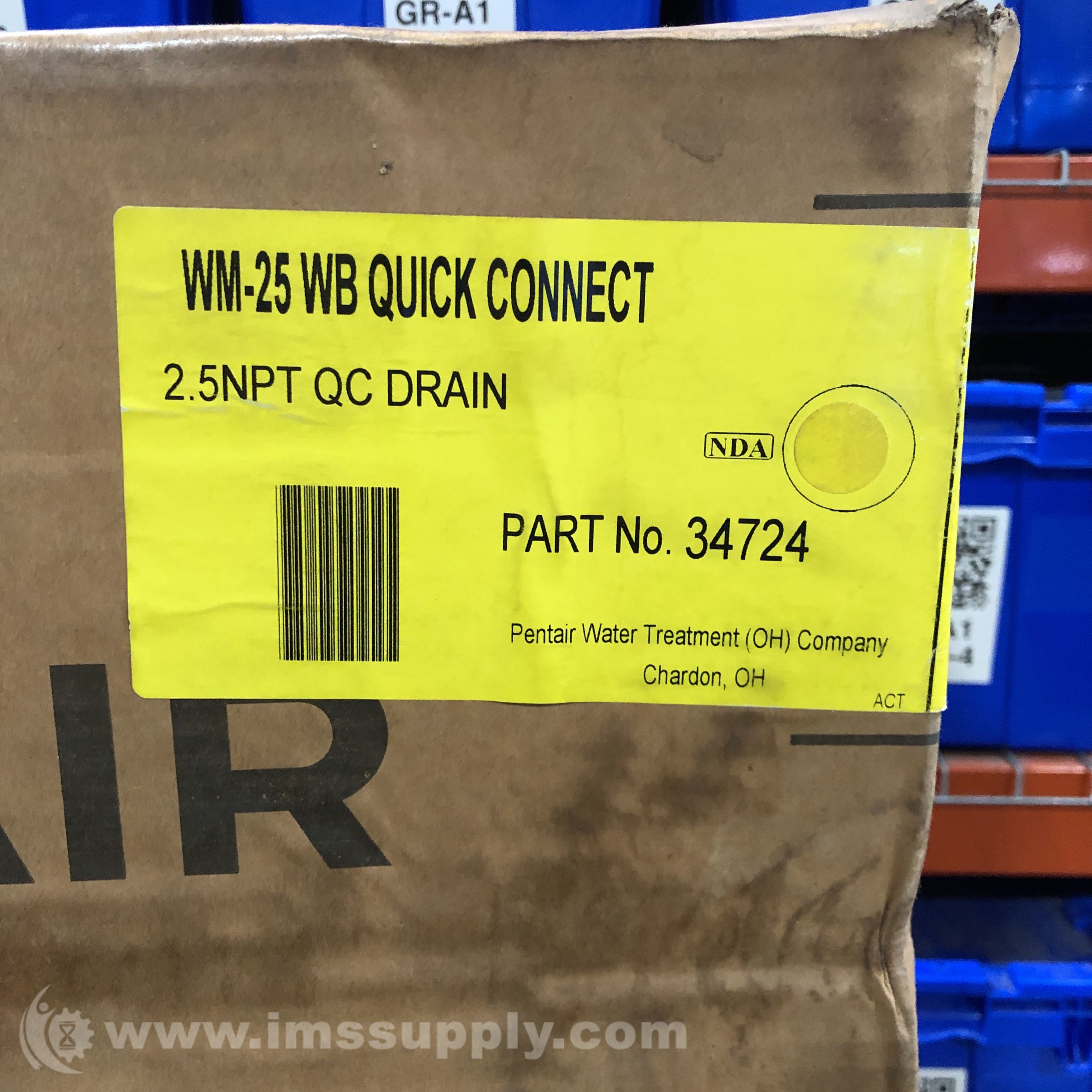 Pentair 34724 Wellmate 2.5NPT QC Drain Quick Connect - IMS Supply