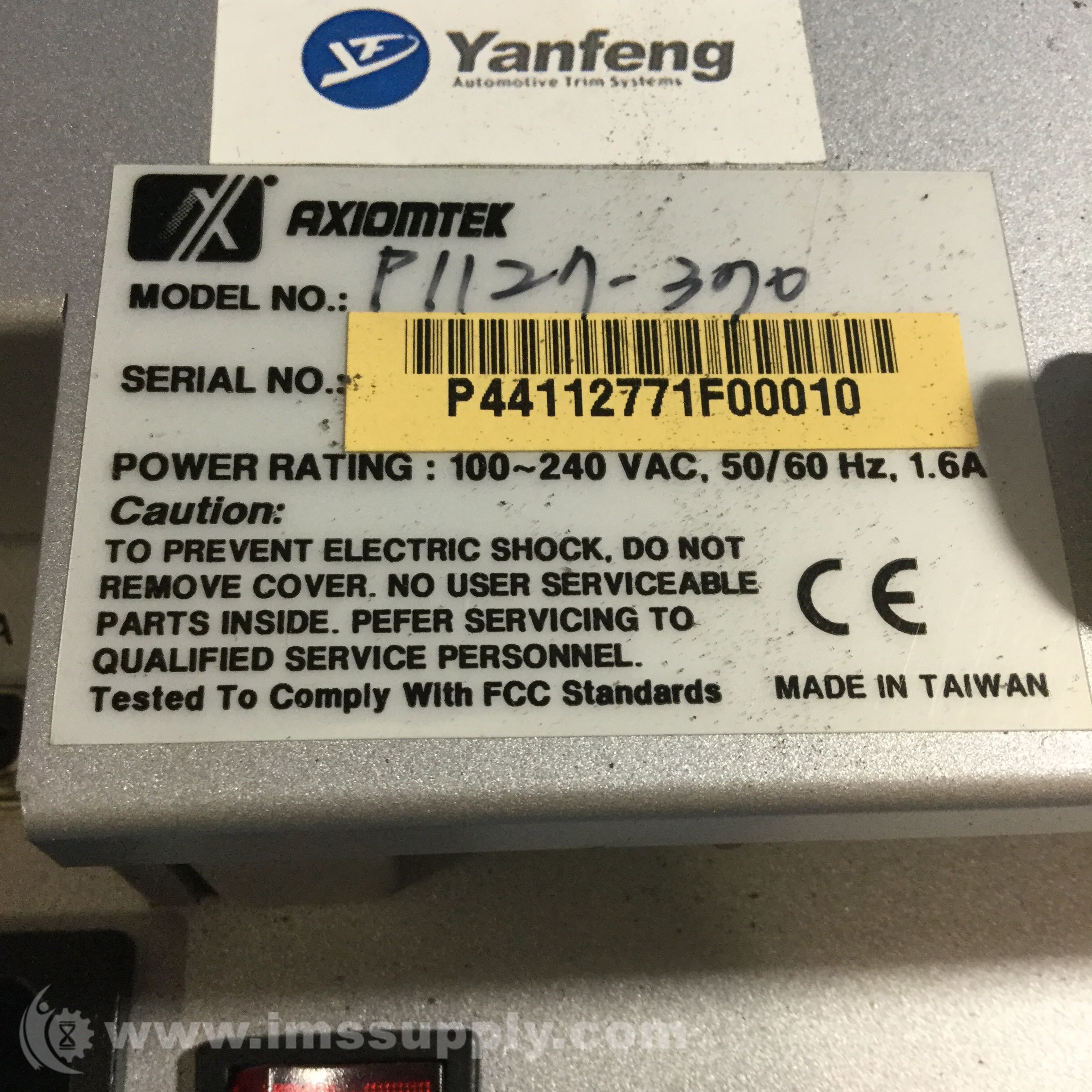 Axiomtek P1127-370 Touchscreeen Monitor Operator Interface - IMS Supply