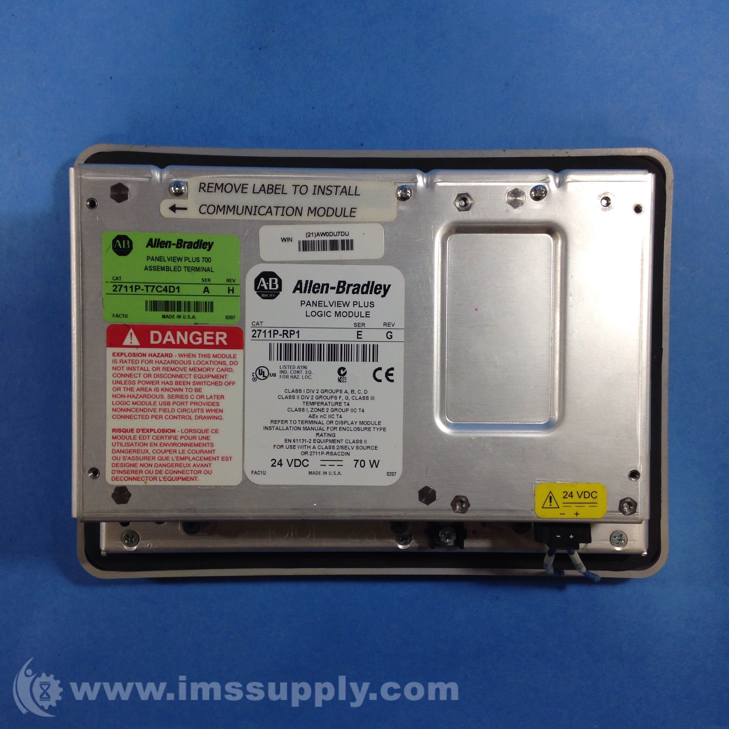 Allen Bradley 2711P-T7C4D1 PanelView Plus 700 Operator Interface - IMS ...