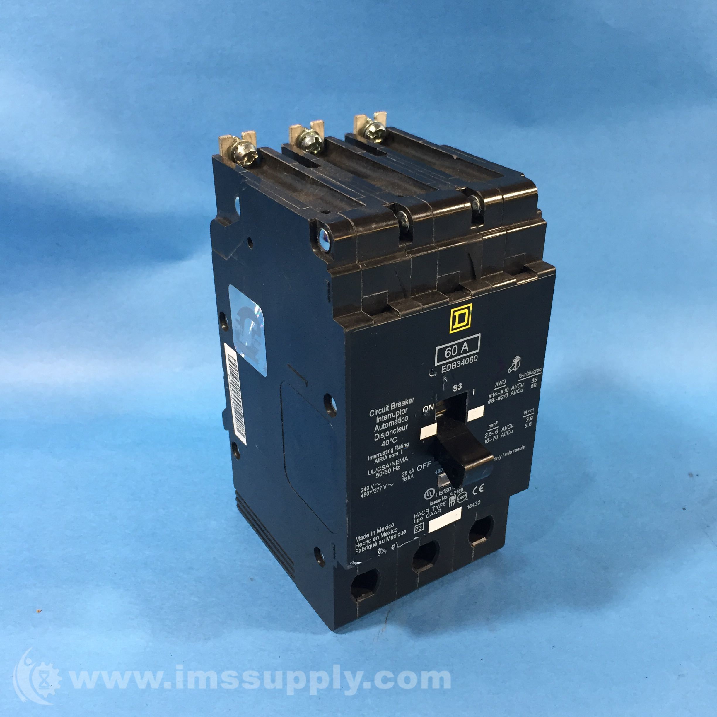 Square D EDB34060 E-Frame Circuit Breaker, 60 Amp - IMS Supply