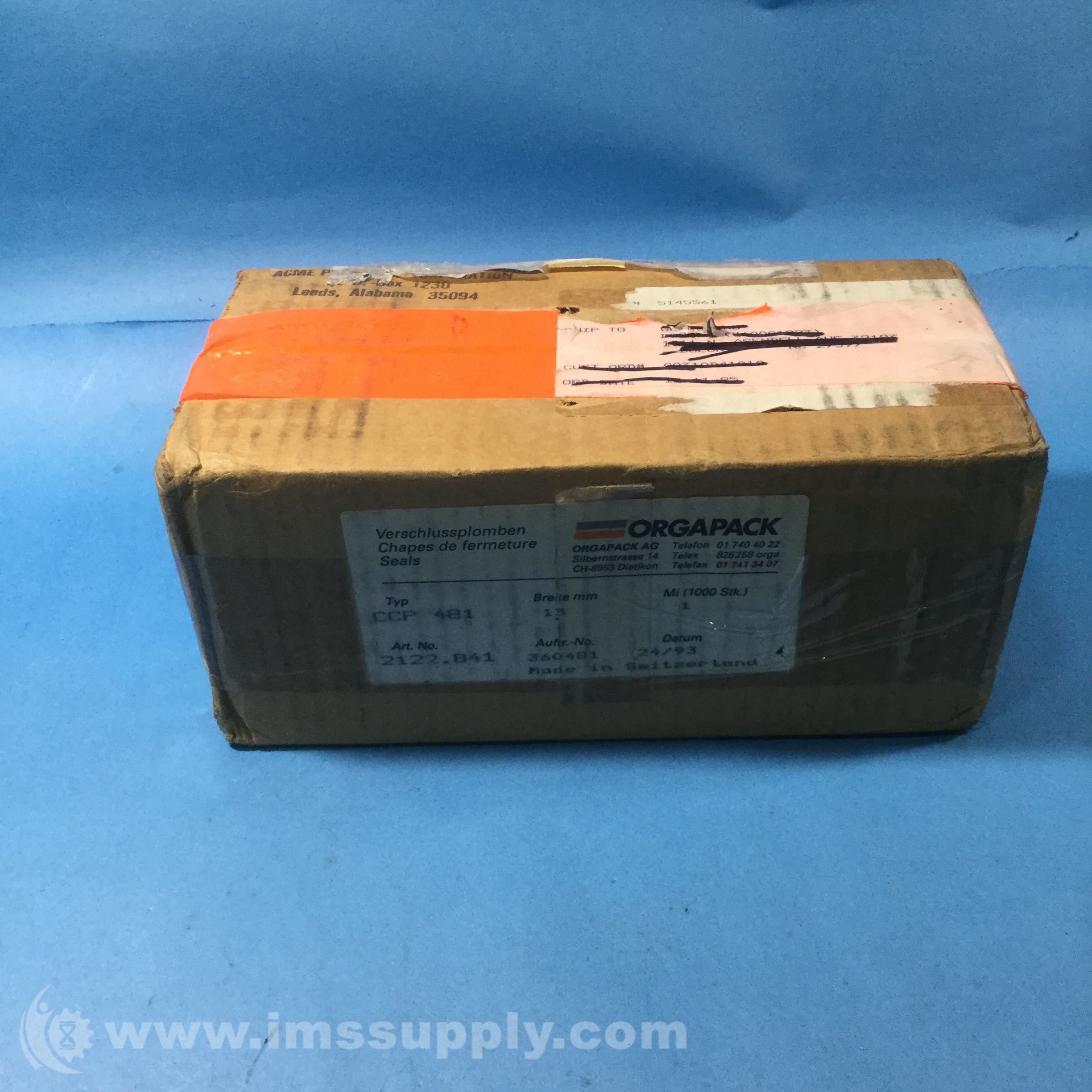 Orgapack CCP 481 Box of 1000 Strap Clip Seals, 13 mm Width - IMS Supply