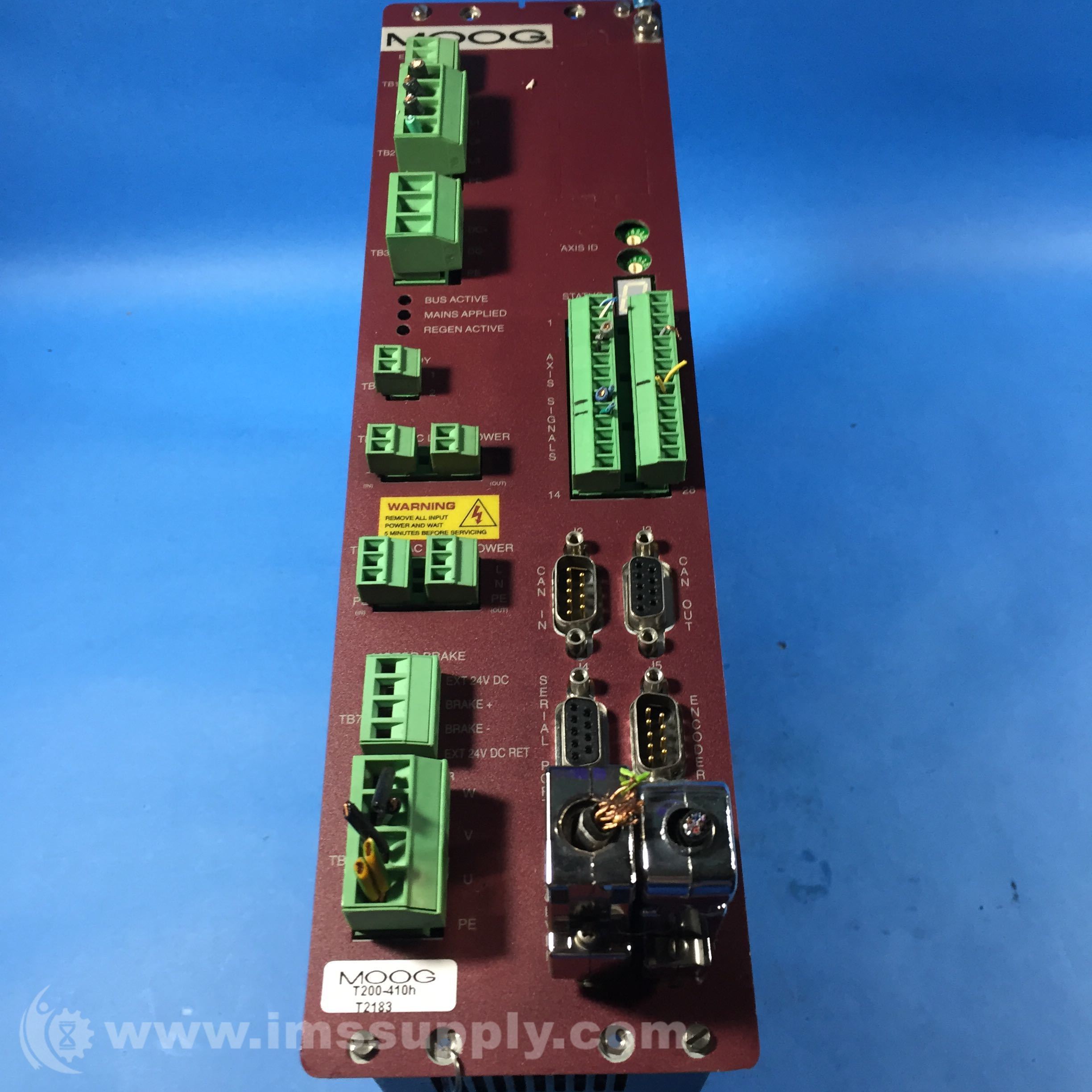 Moog T200-410H-0AA1 T200 Series Programmable Servo Drive - IMS Supply