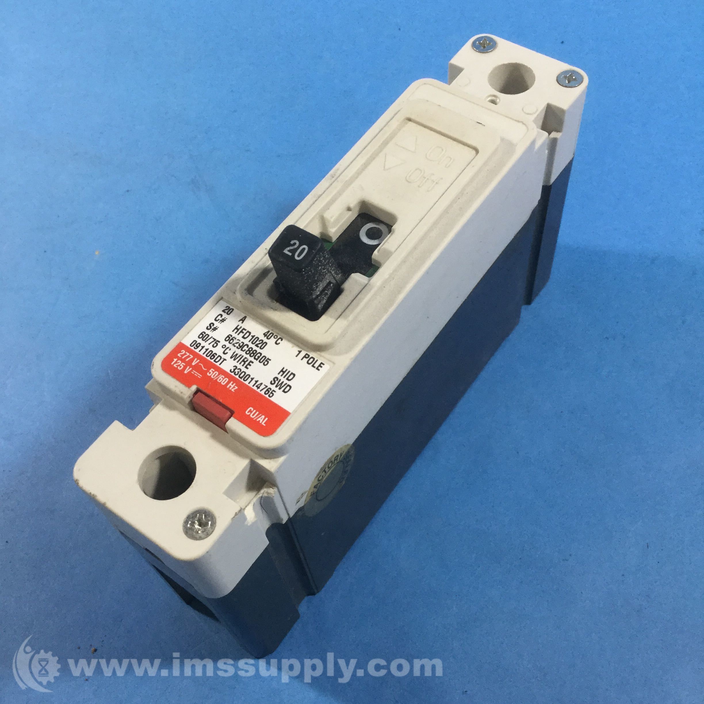 Cutler Hammer HFD1020, 20 AMP, 1 Pole,Series C,Industiral Circuit - IMS ...