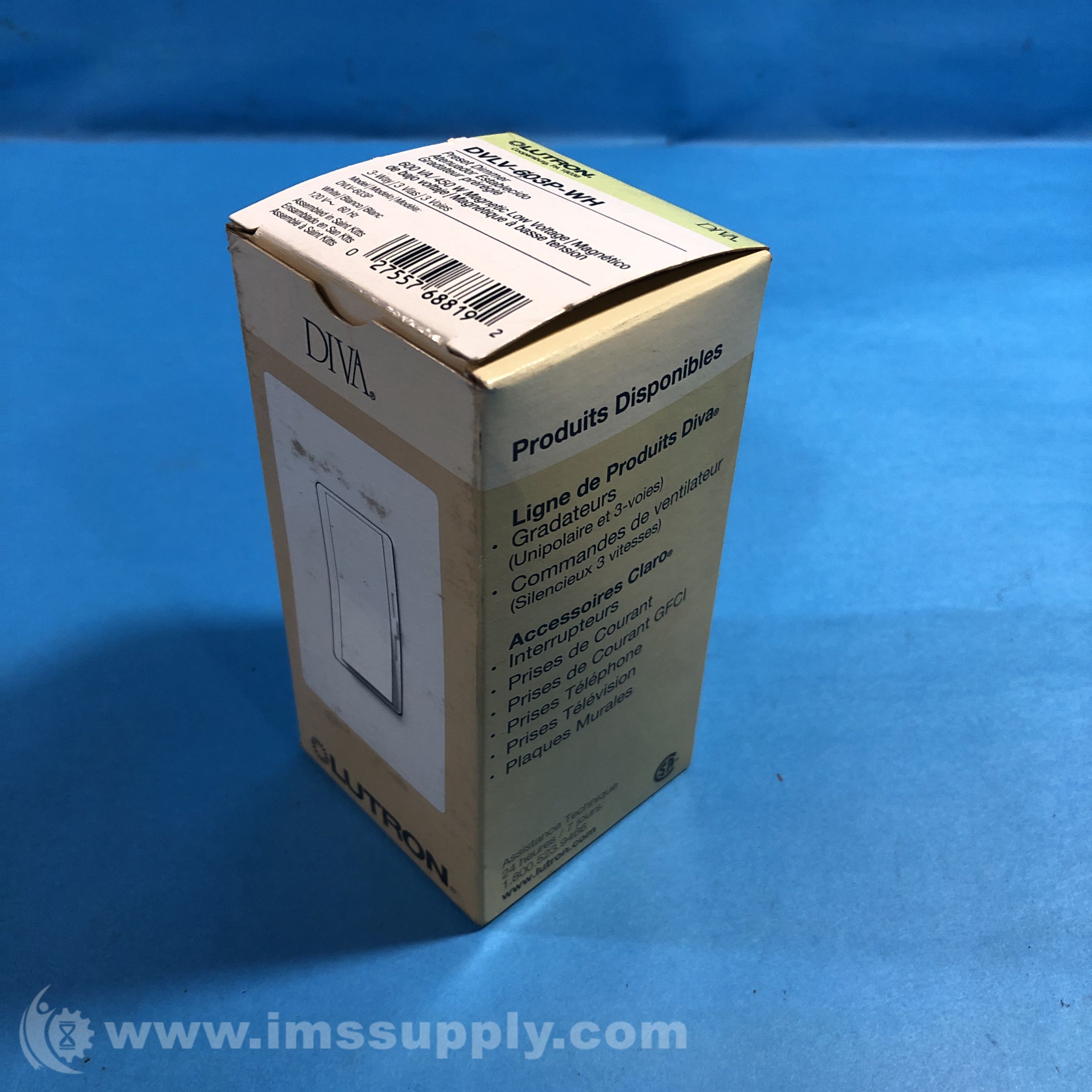 Lutron DVLV-603P-WH Magnetic Low-Voltage Dimmer, White - IMS Supply