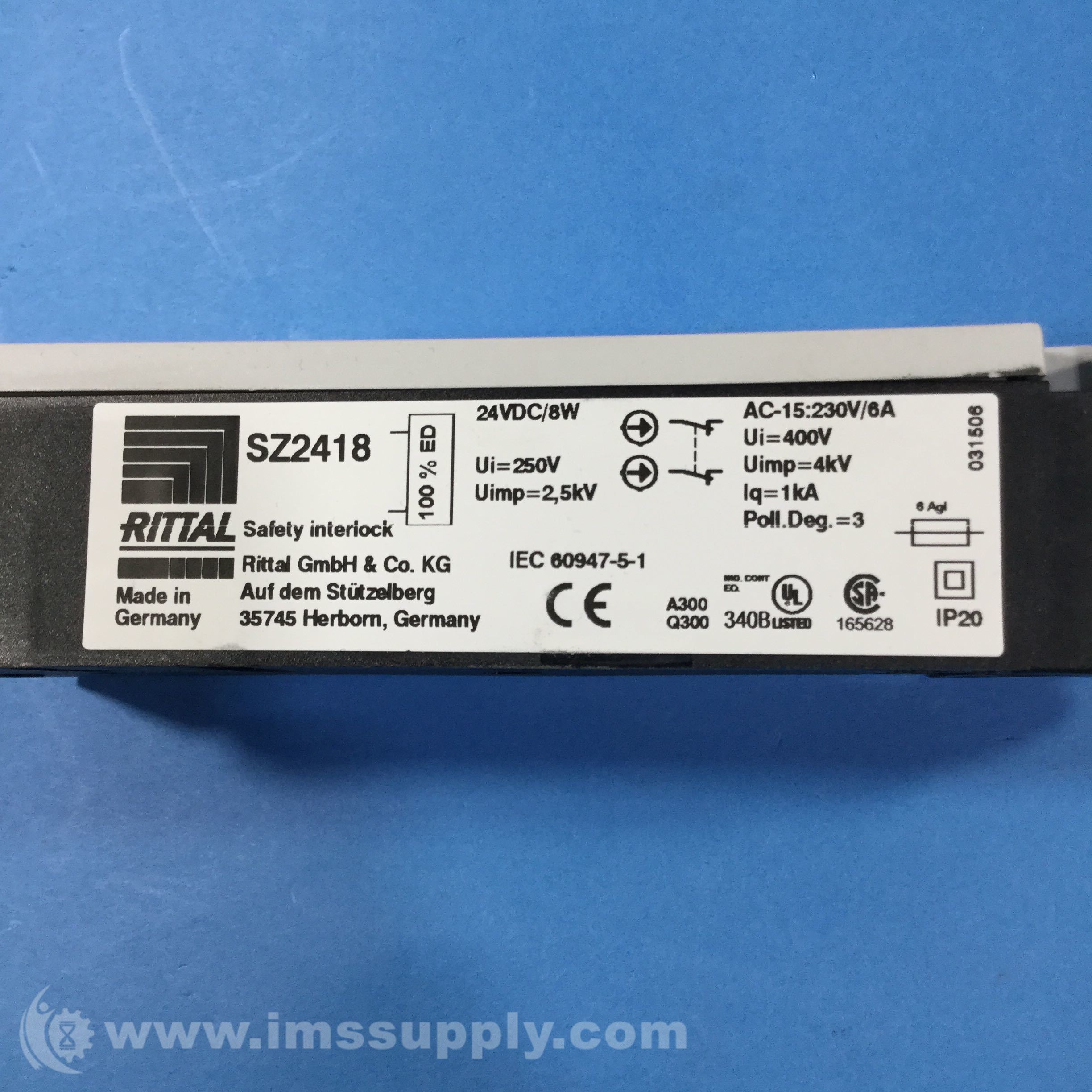 Rittal SZ2418 Safety Lock, 24 V DC, 8 Watt - IMS Supply