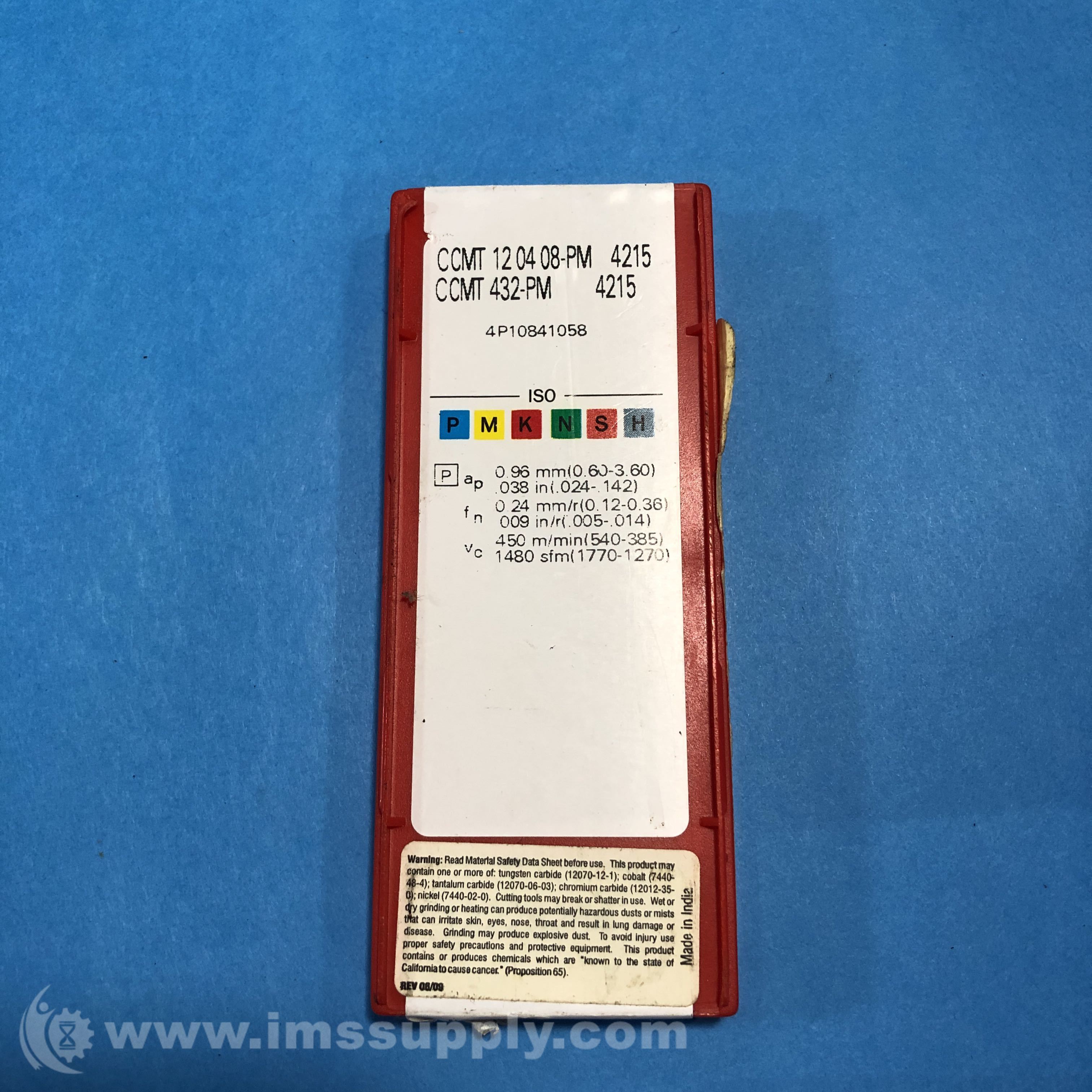 Sandvik CCMT 12 04 08-PM 4215 Box of 10 Carbide Inserts - IMS Supply
