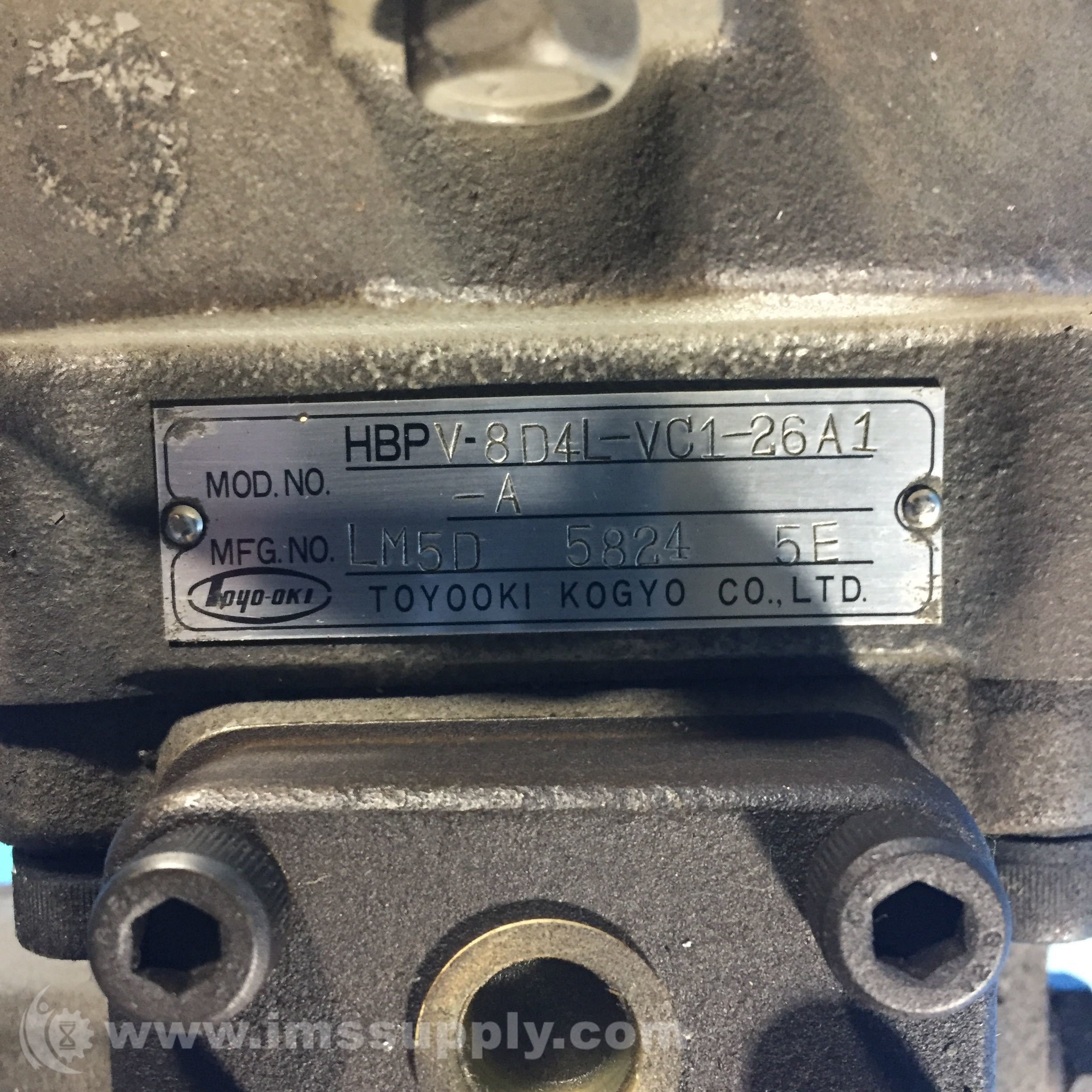 Toyooki Kogyo HBPV-8D4L-VC1-26A1-A Toyo Vane Pump - IMS Supply