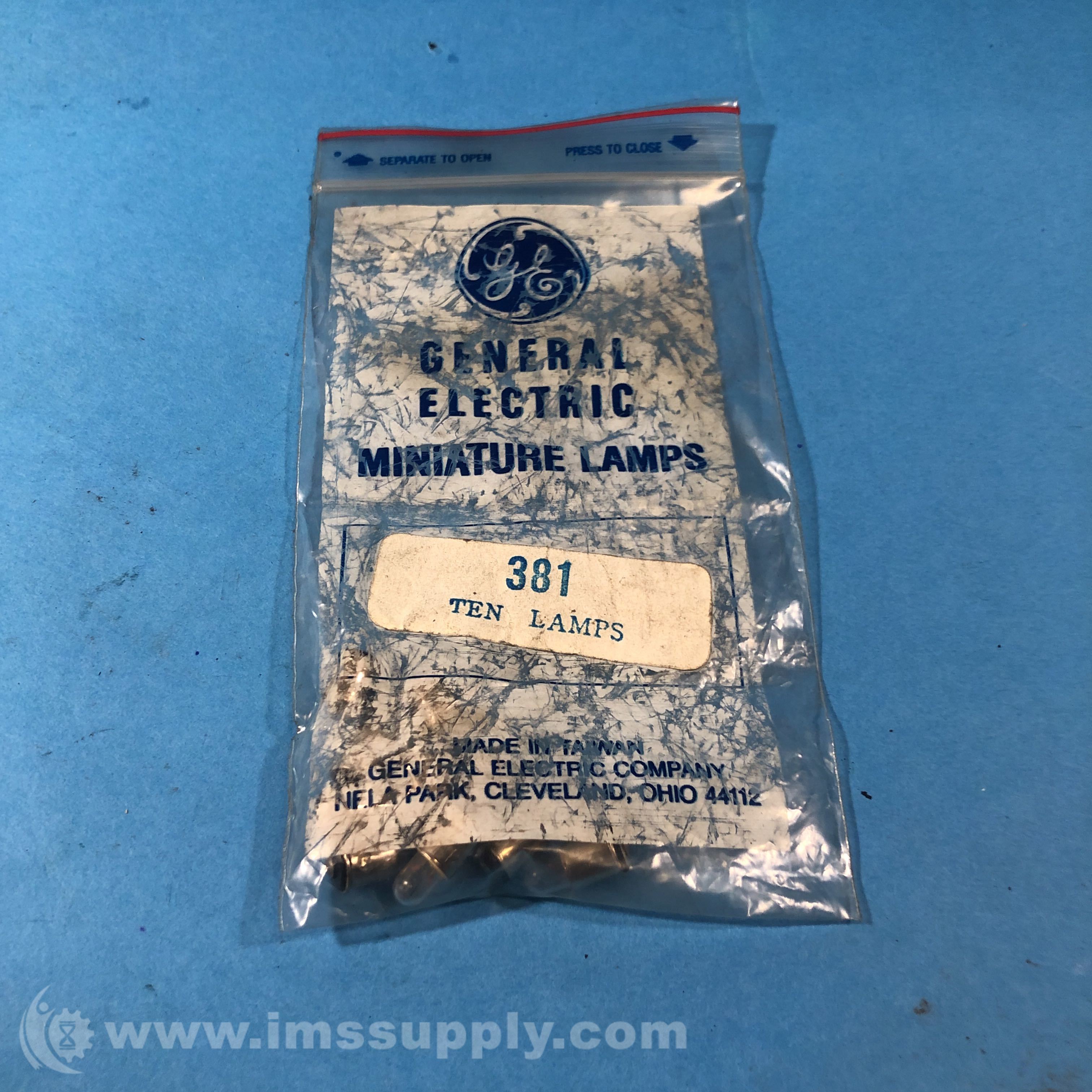 General Electric 381 Pack of 10 Miniature Lamps - IMS Supply