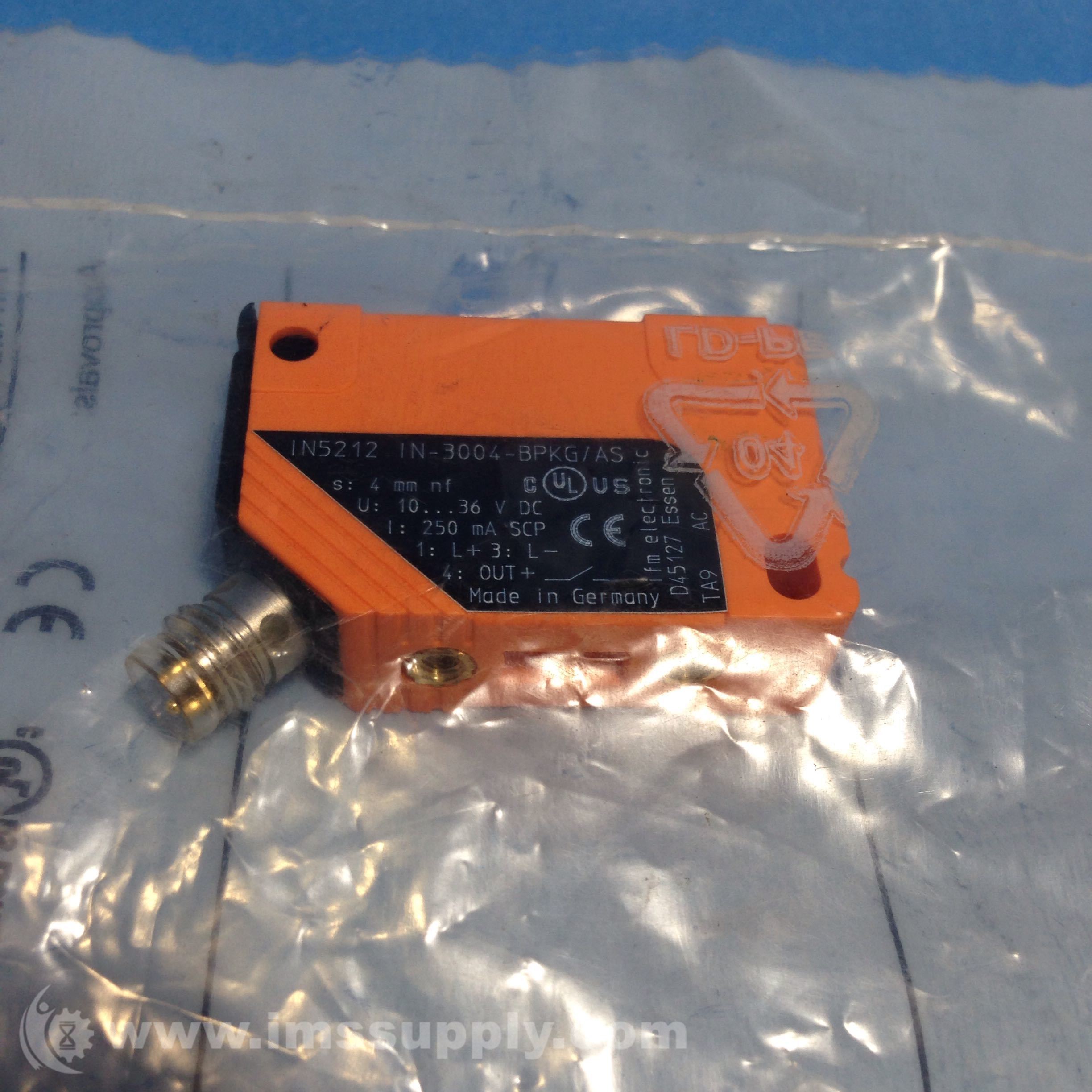 IFM Efector IN5212 Inductive Sensor, IN-3004-BPKG/AS-610-TPS - IMS Supply