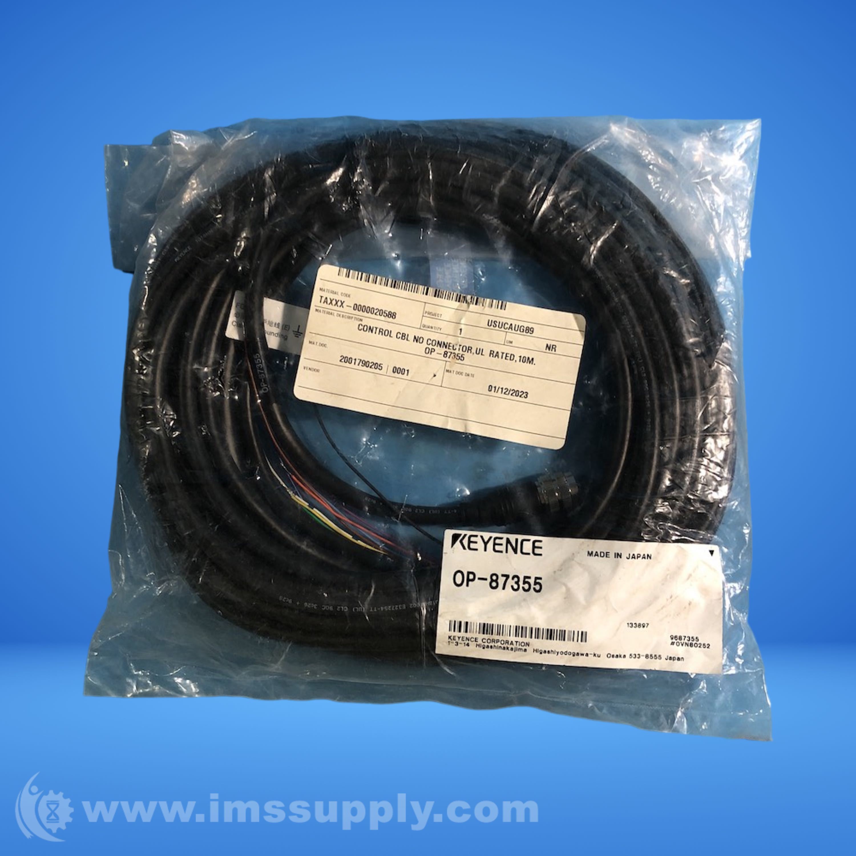 Keyence OP-87355 Vision Control Cable, 10 m - IMS Supply